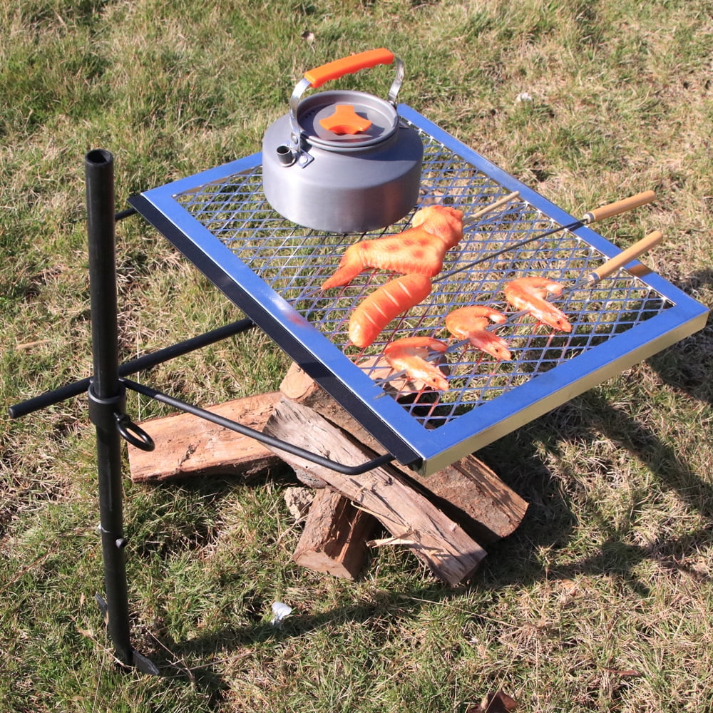 Swivel Campfire Grill Grate, Adjustable Heavy Duty Steel Open Fire ...