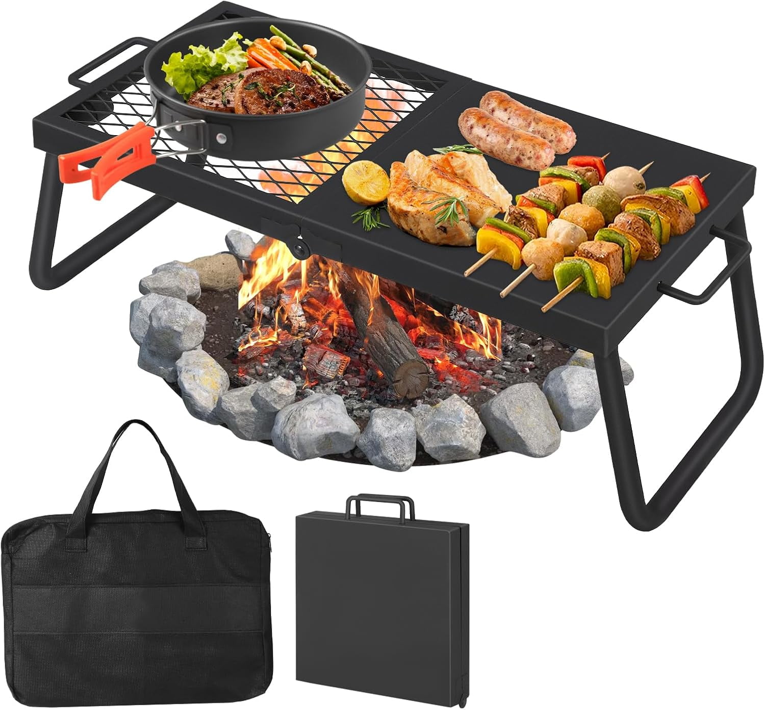 Swivel Campfire Grill Grate, Heavy Duty Stainless Steel Grate, Campfire ...
