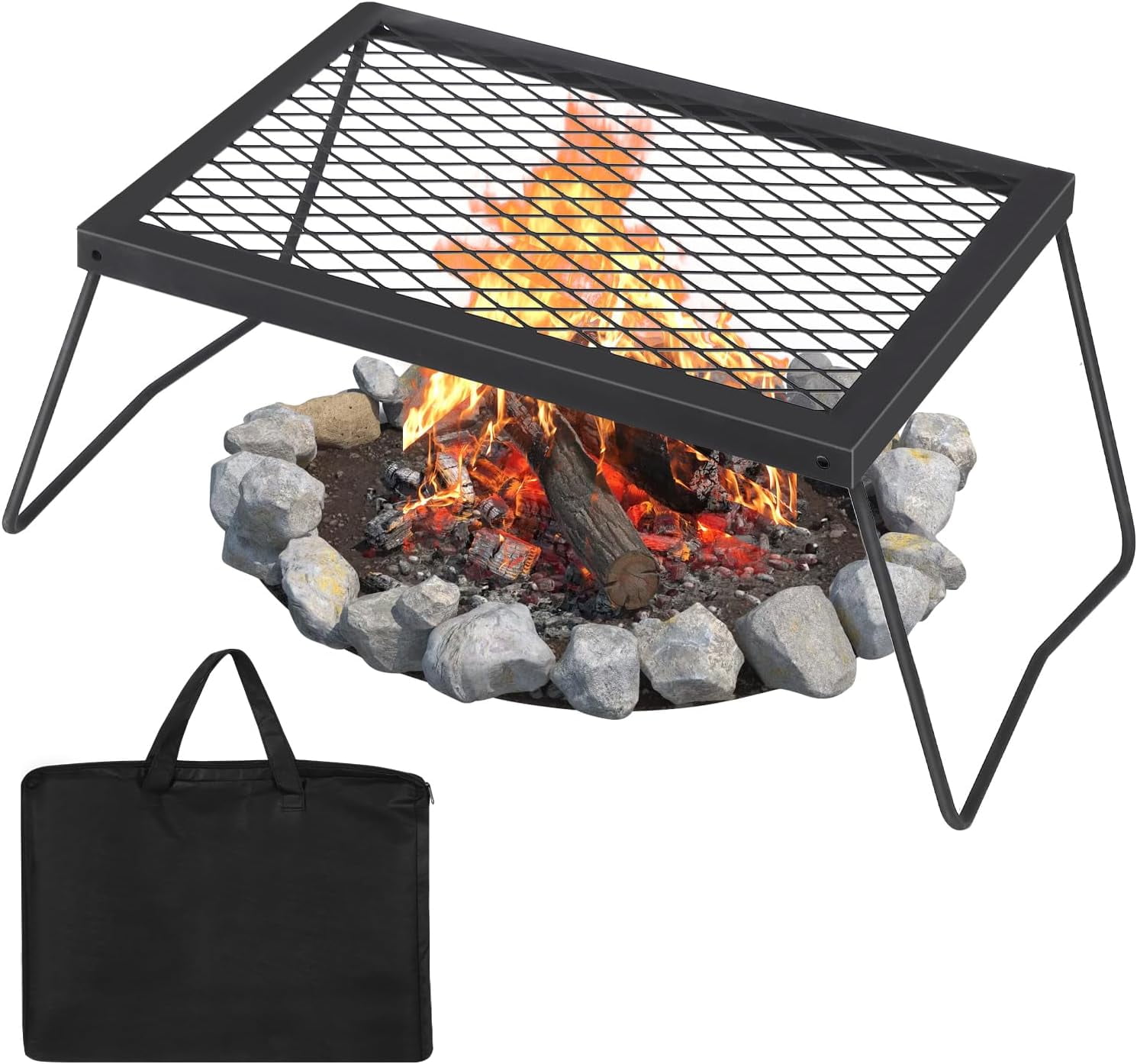 Swivel Campfire Grill Grate, Heavy Duty Stainless Steel Grate, Campfire Grill Grate, Portable ...