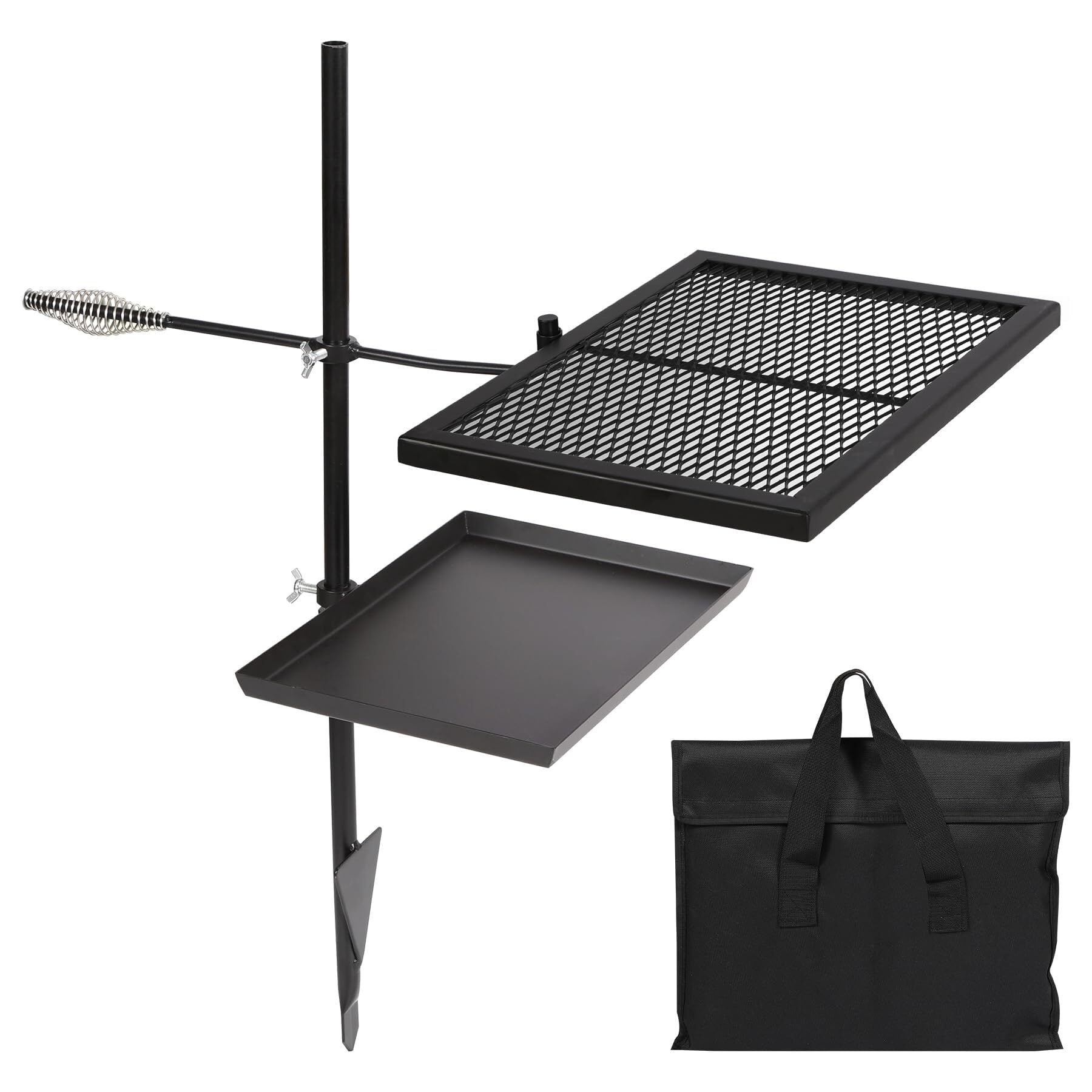 Swivel Campfire Grill Heavy Duty Steel Grate, Over Fire Camp Grill with ...