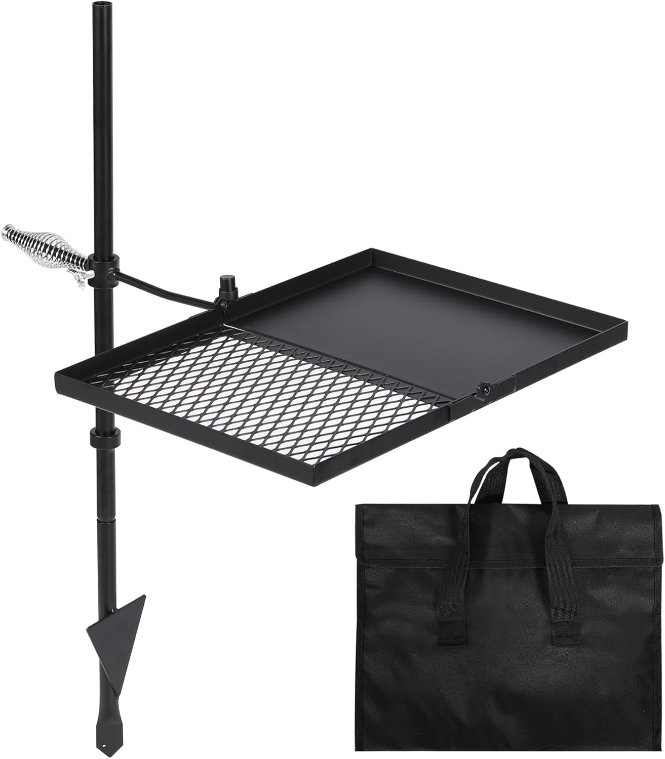 Swivel Campfire Grill Heavy Duty Steel Grate, Over Fire Camp Grill with ...