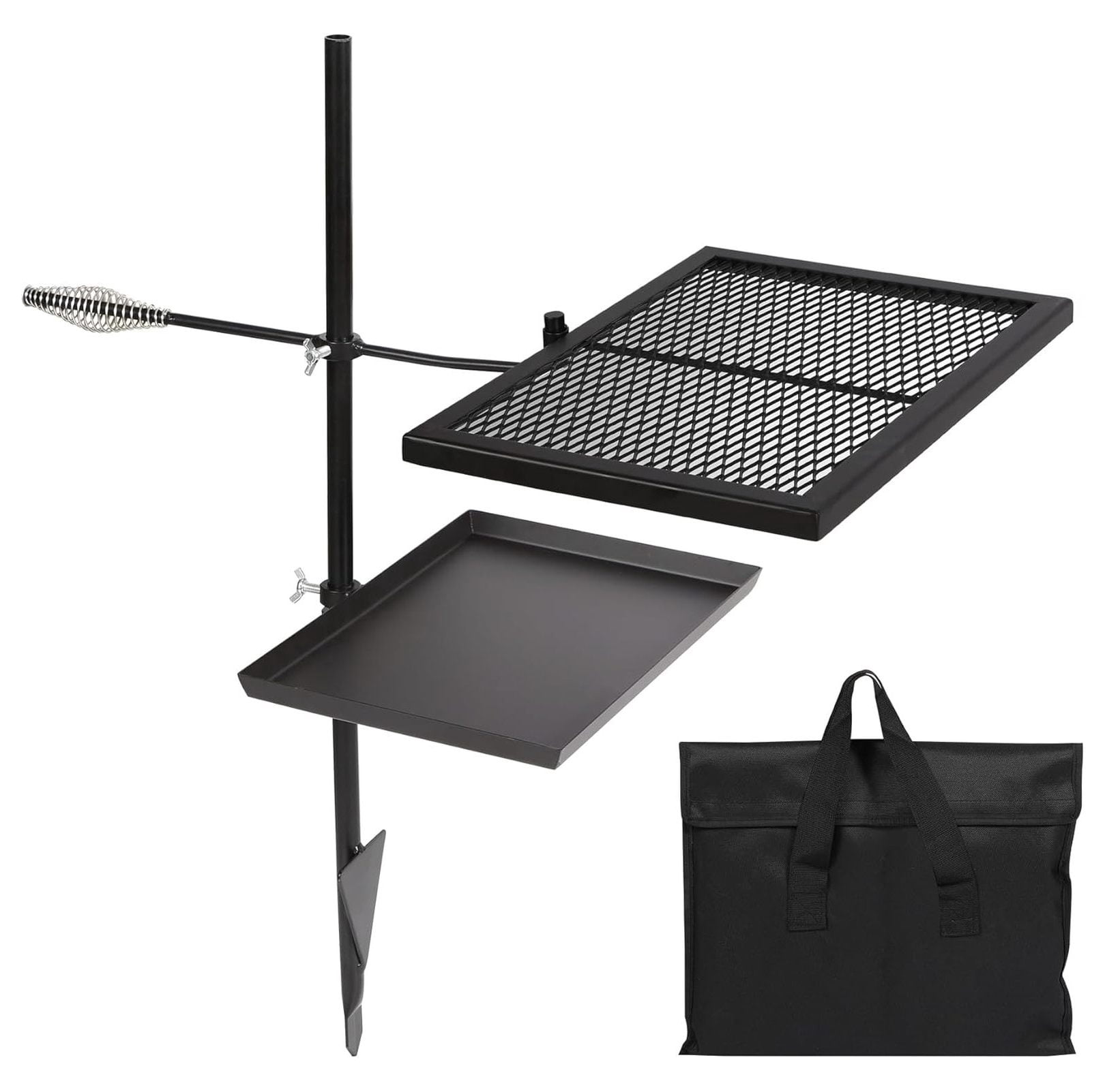 Swivel Campfire Grill Skillet Combo, Portable Heavy Duty Camping Grill ...