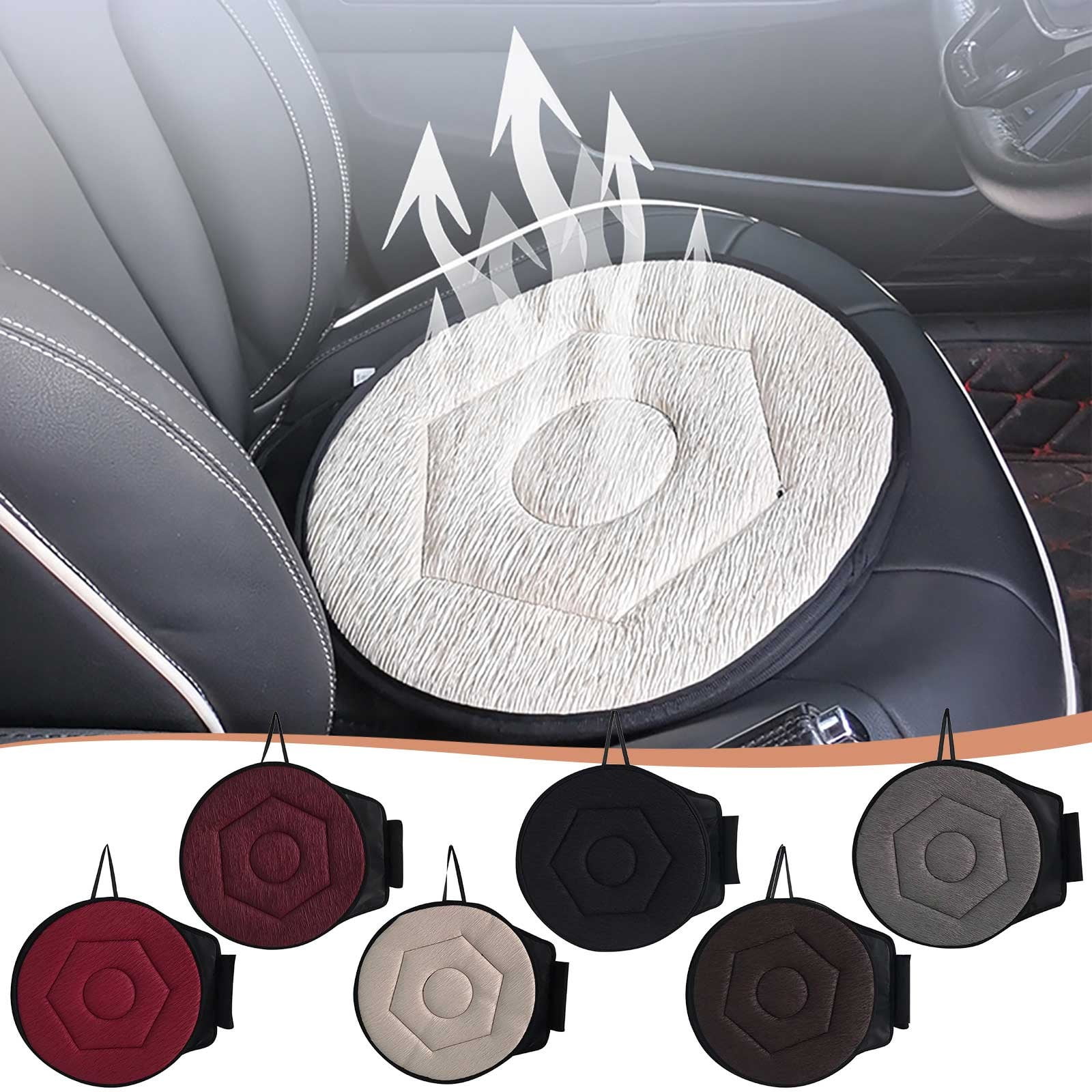 Swivel Car Seat Cushion, 15.75" Rotating Seat Cushion Elderly for Car ...