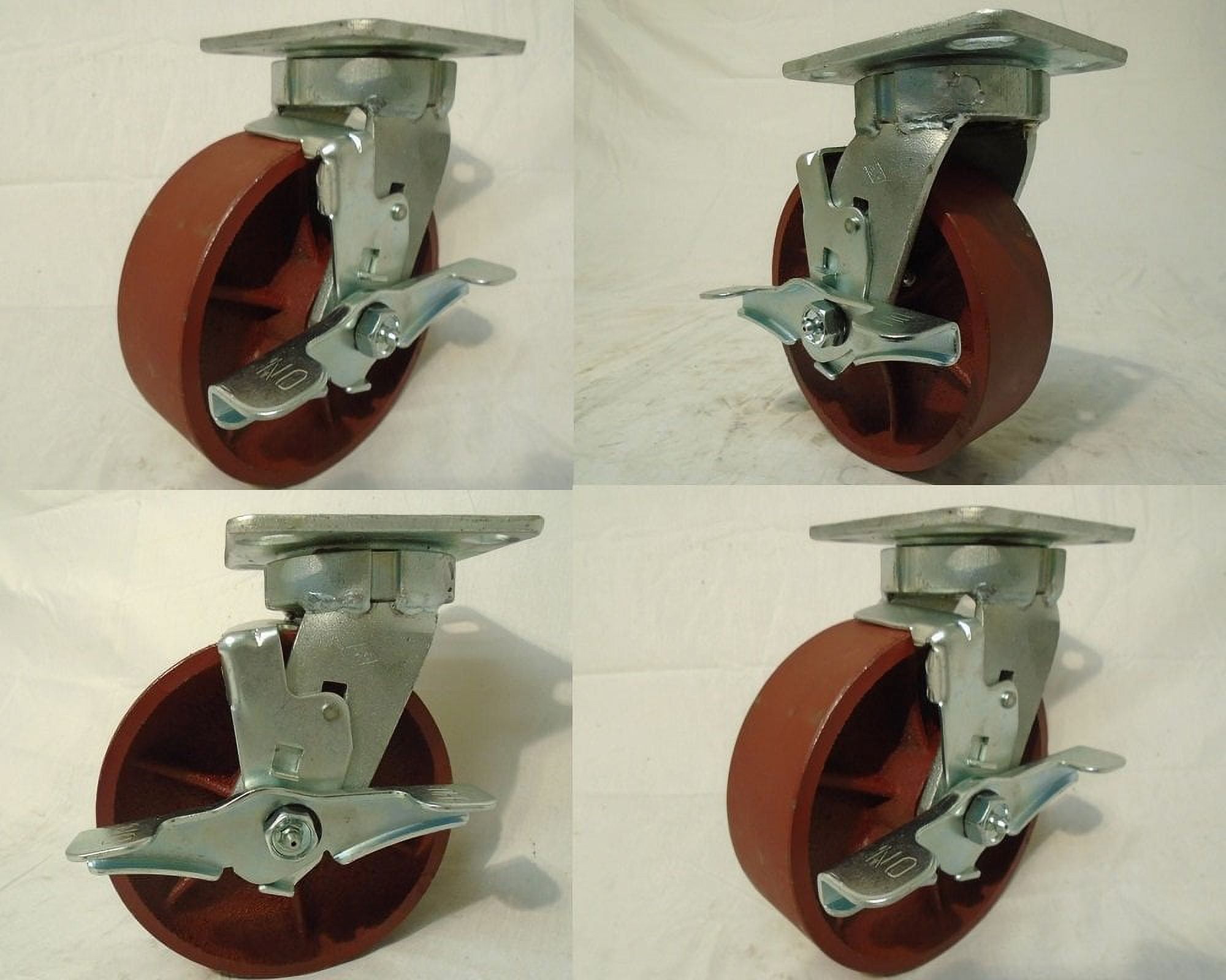 Swivel Caster Kingpinless Ductile Steel Wheel with Brake, 2,000 lbs ...