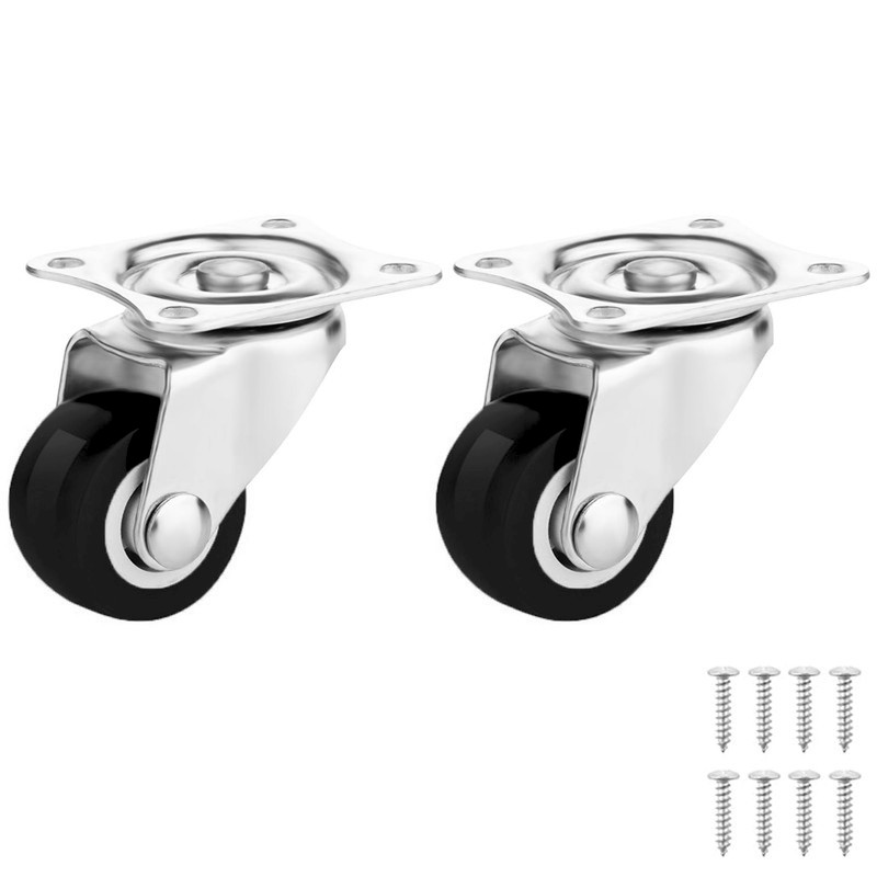 Swivel Casters Wheels Set of 4 Heavy Duty Plate Casters 1 Inch Premium ...