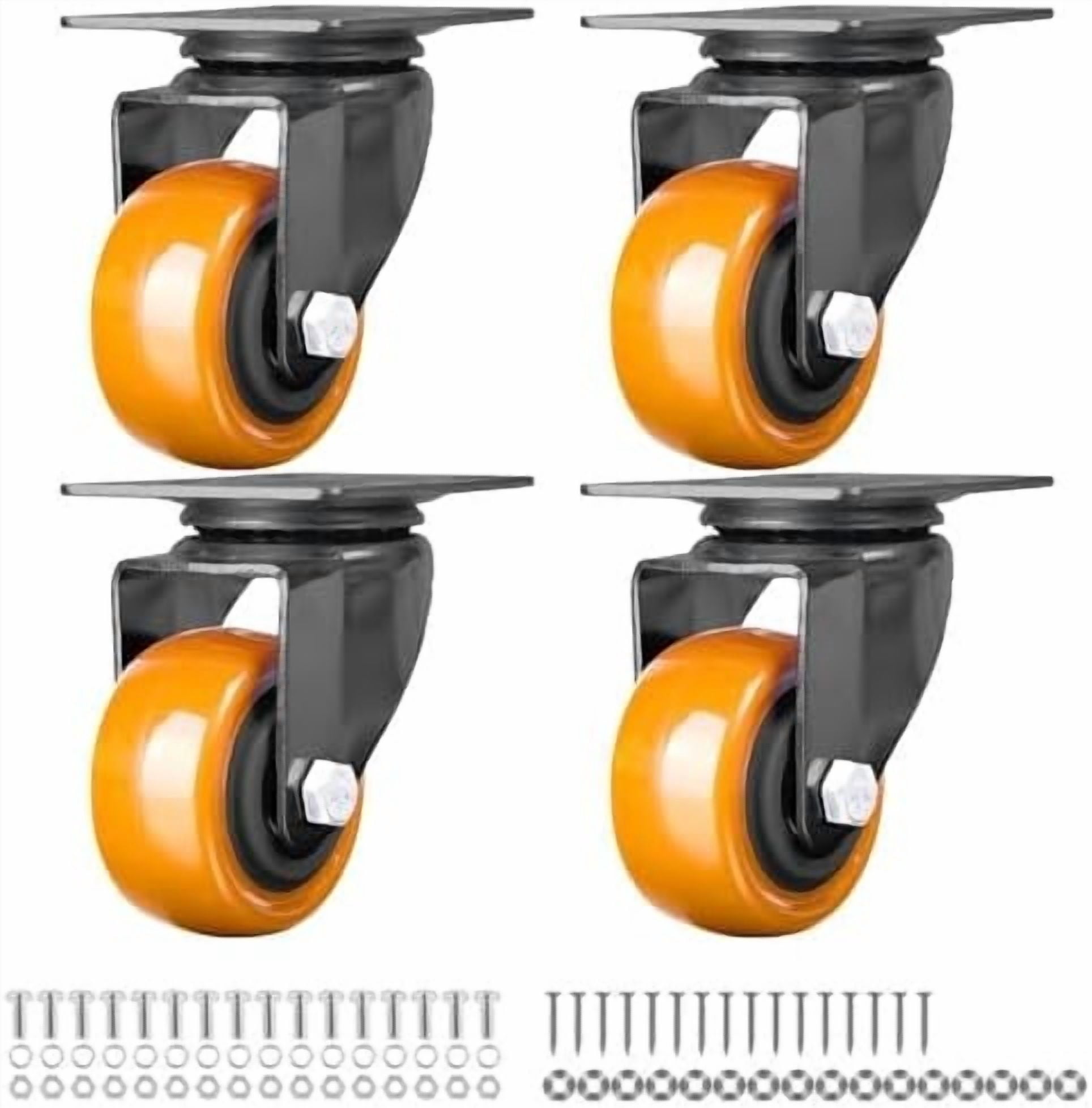 Swivel Casters Wheels Set of 4 Heavy Duty Plate Casters 2 Inch ...