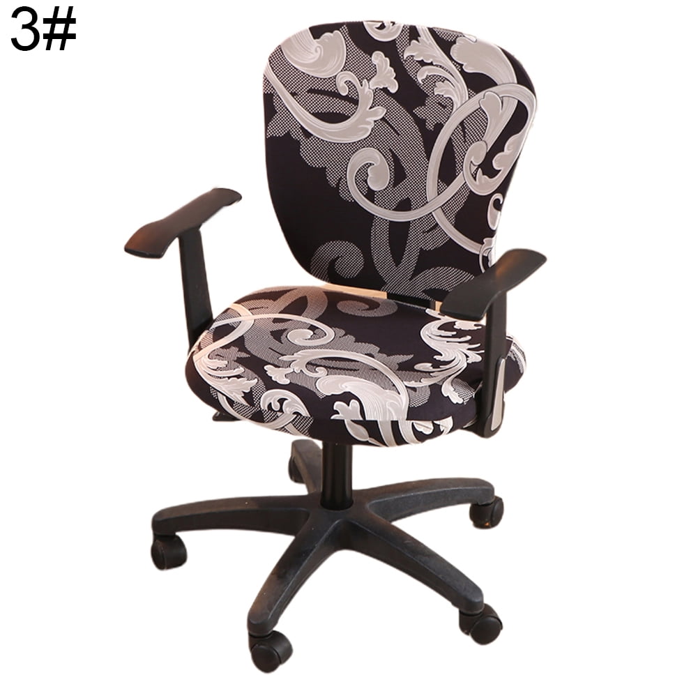 Swivel Chair Cover Stretchy Office Armchair Protector Seat Backrest ...