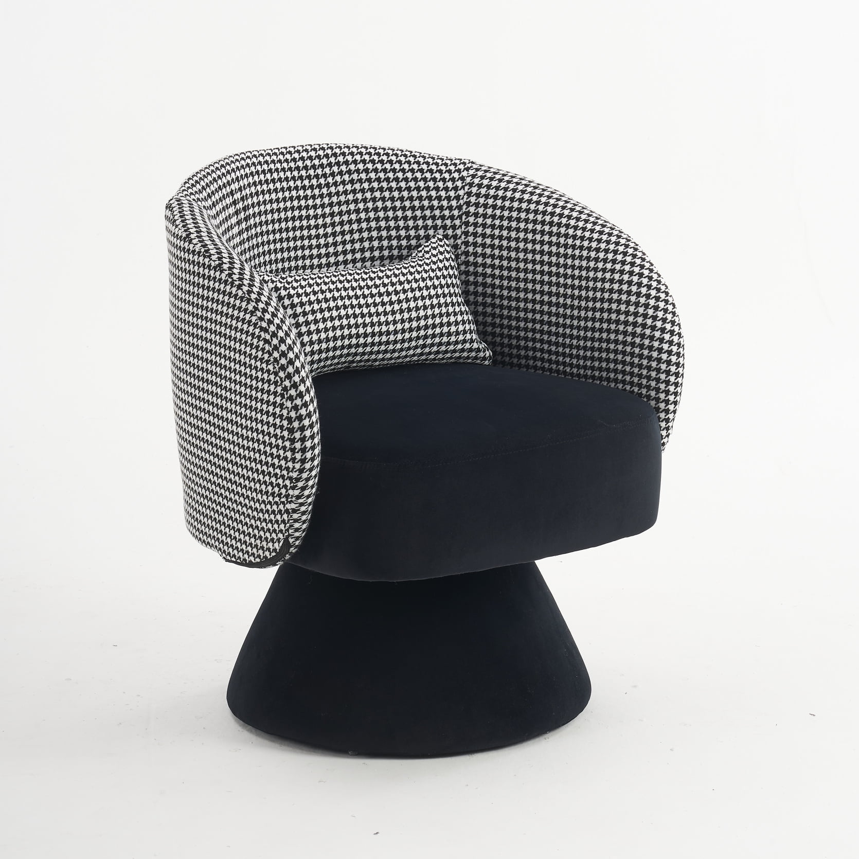 Swivel Chair, Velvet Round Barrel Chair with 360-Degree Swivel Solid ...