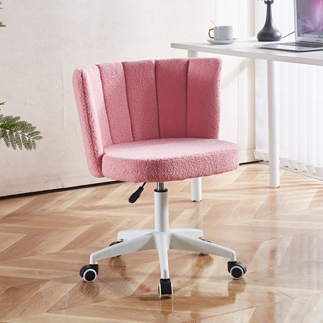 Swivel Chair with Adjustable Height, Armless Vanity Chair for Living ...