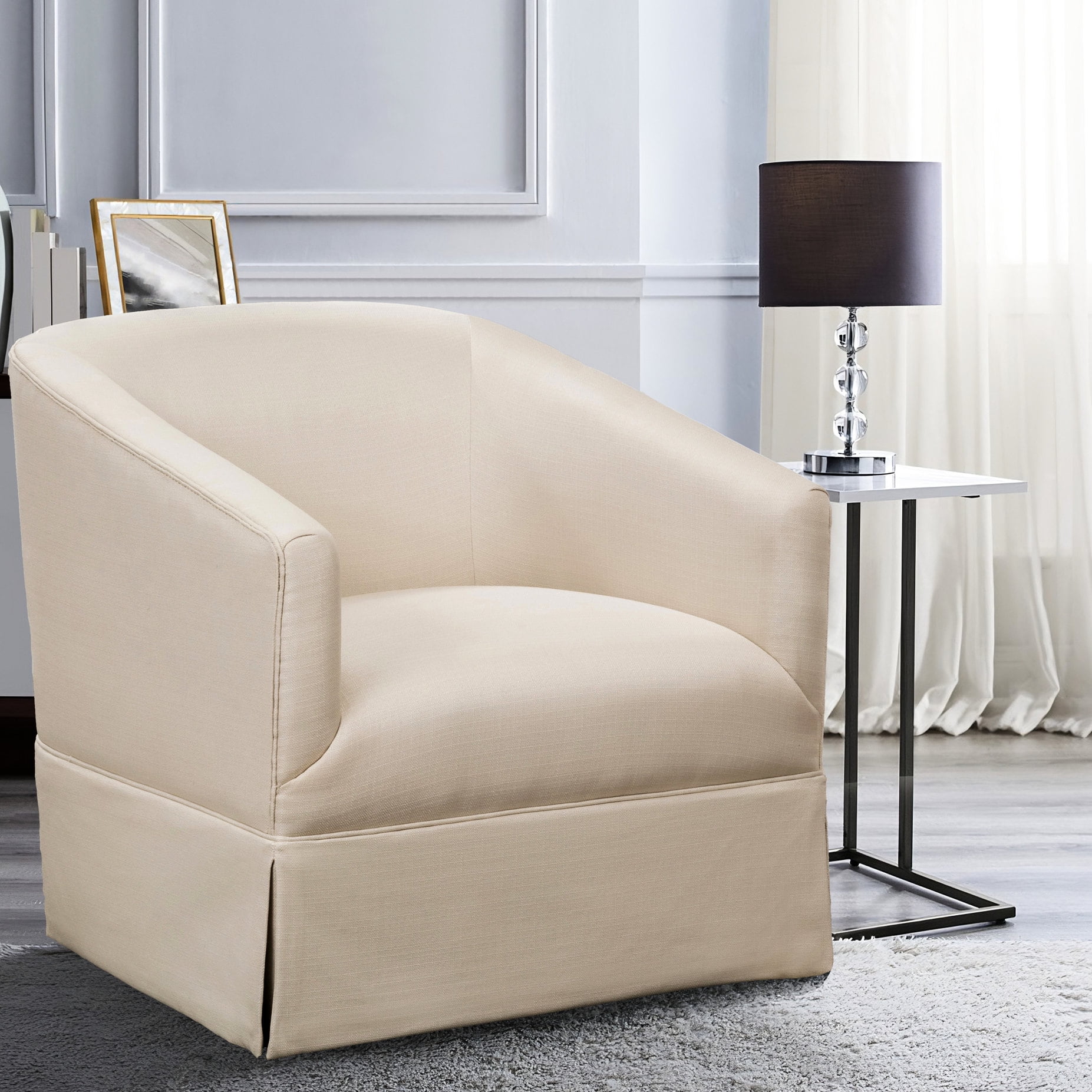 Swivel Chair with Linen Appearance | In Home Gyms | Polyester Build ...