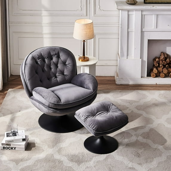 Swivel Chair with Ottoman | 360° Swivel Function for Leisure Time ...