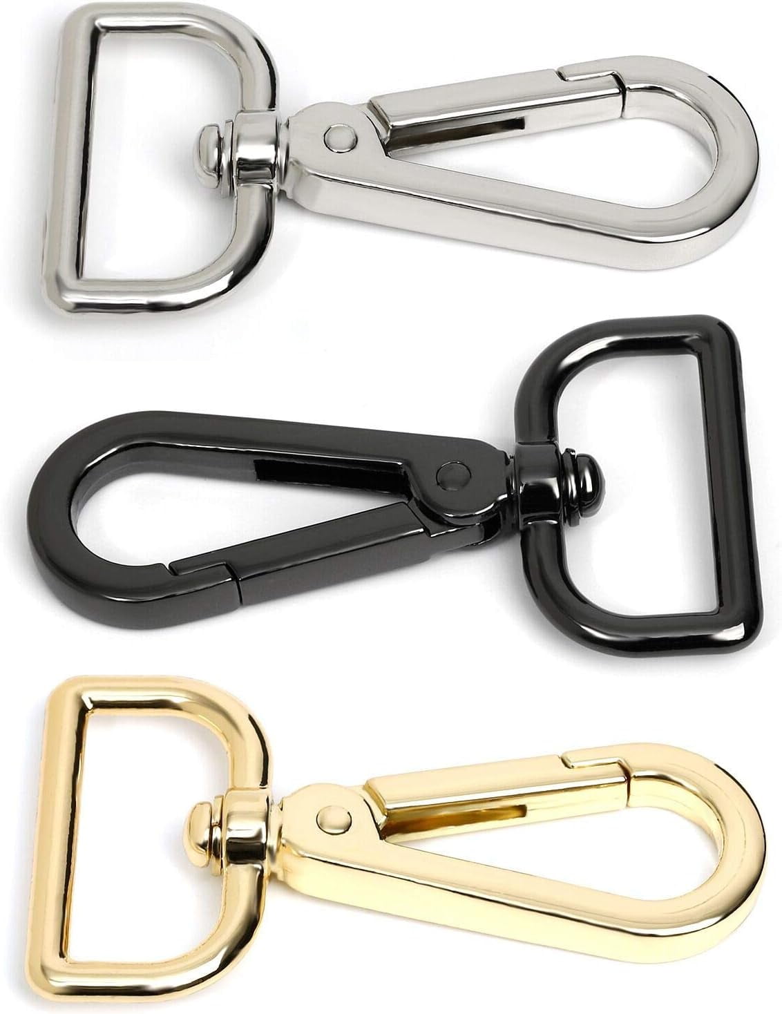 Swivel Clasps 1" D Ring Lobster Clasp Claw for Strap Push Gate Lanyard Swivel Snap Hook Clips ...