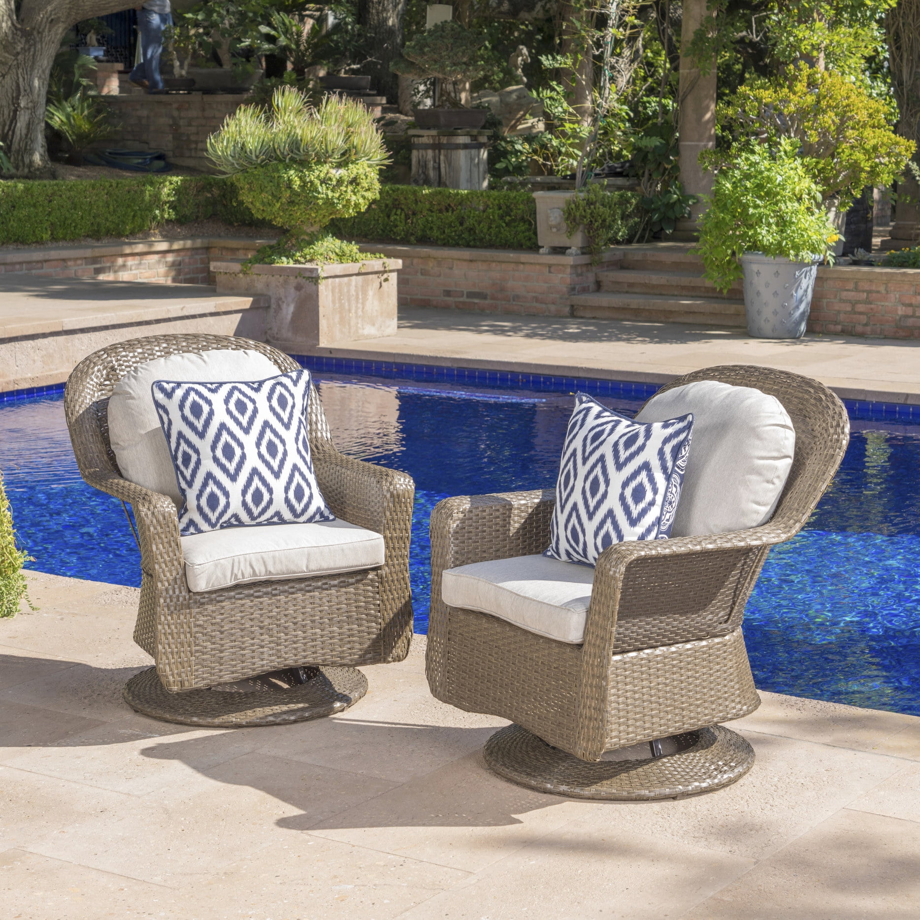 Swivel Club Chair Set - Seats 2, 30.25 in Package Height - Walmart.com