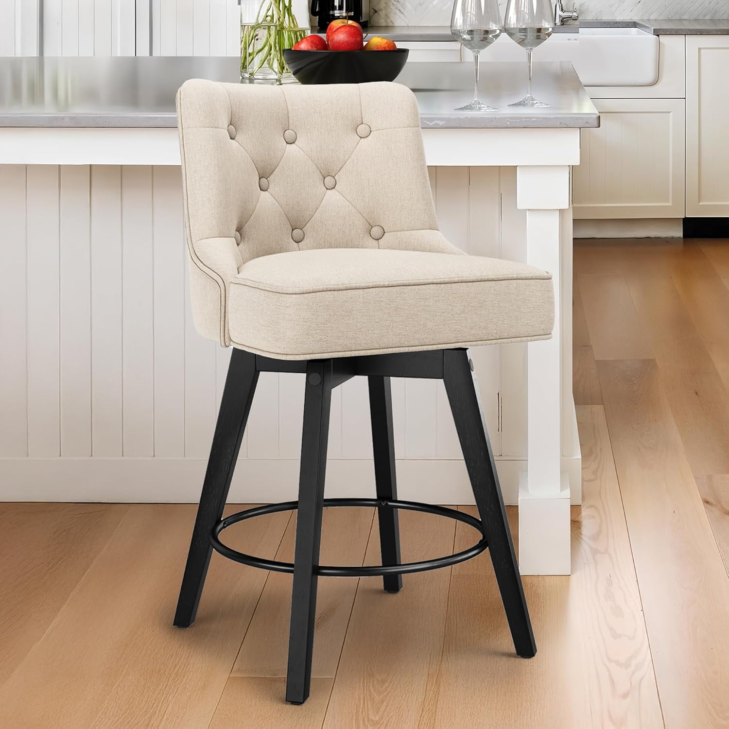 Swivel Counter Height Bar Stools, 26" H Barstools, Modern Counter ...