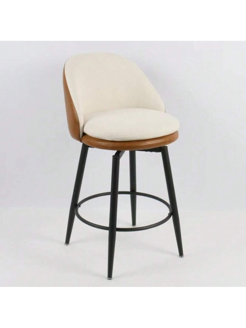 Swivel Counter Height Bar Stools Set Of 2, Double-Layer Upholstered ...