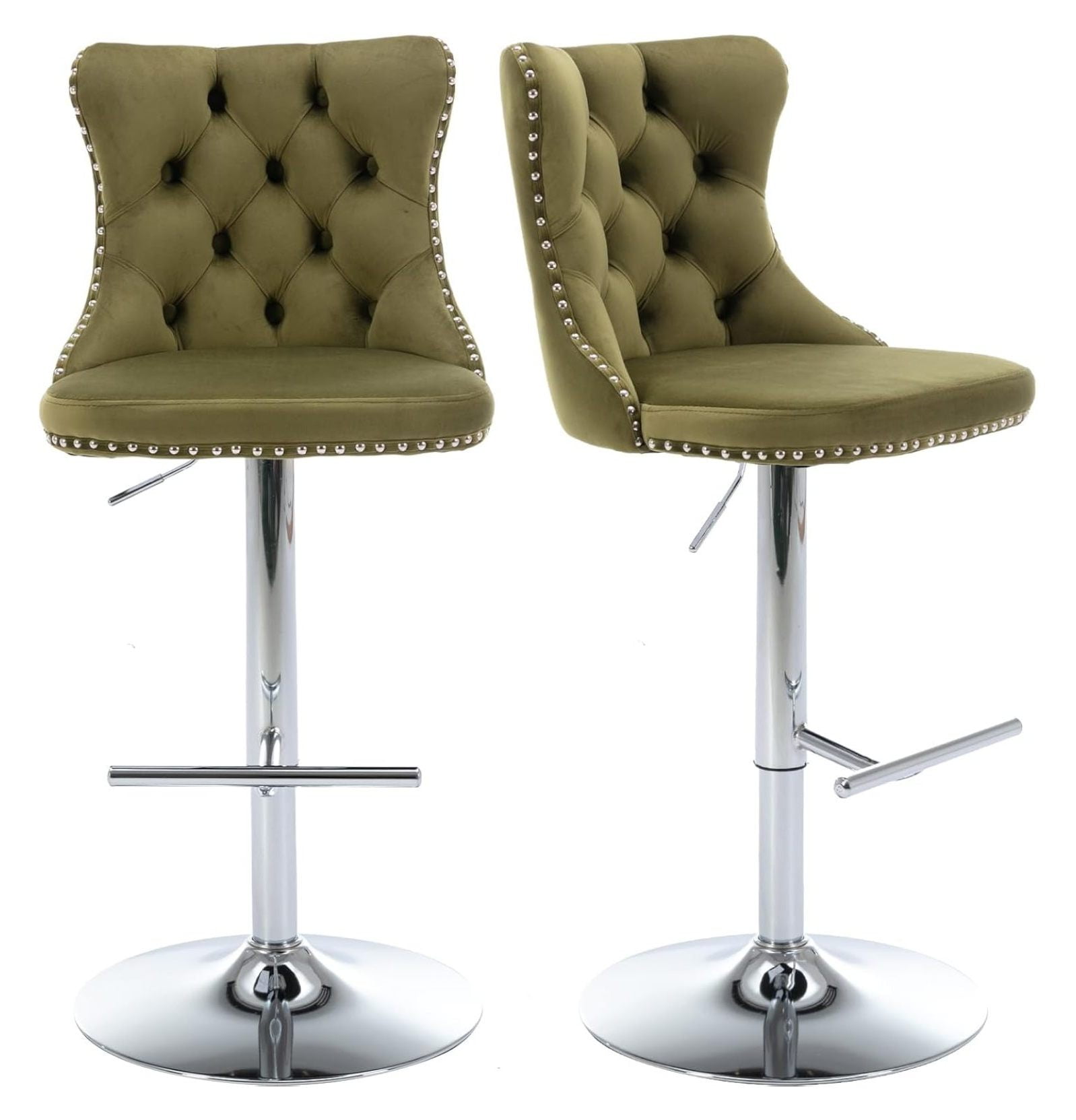 Swivel Counter Height Bar Stools Set of 2, Olive Kitchen Island ...