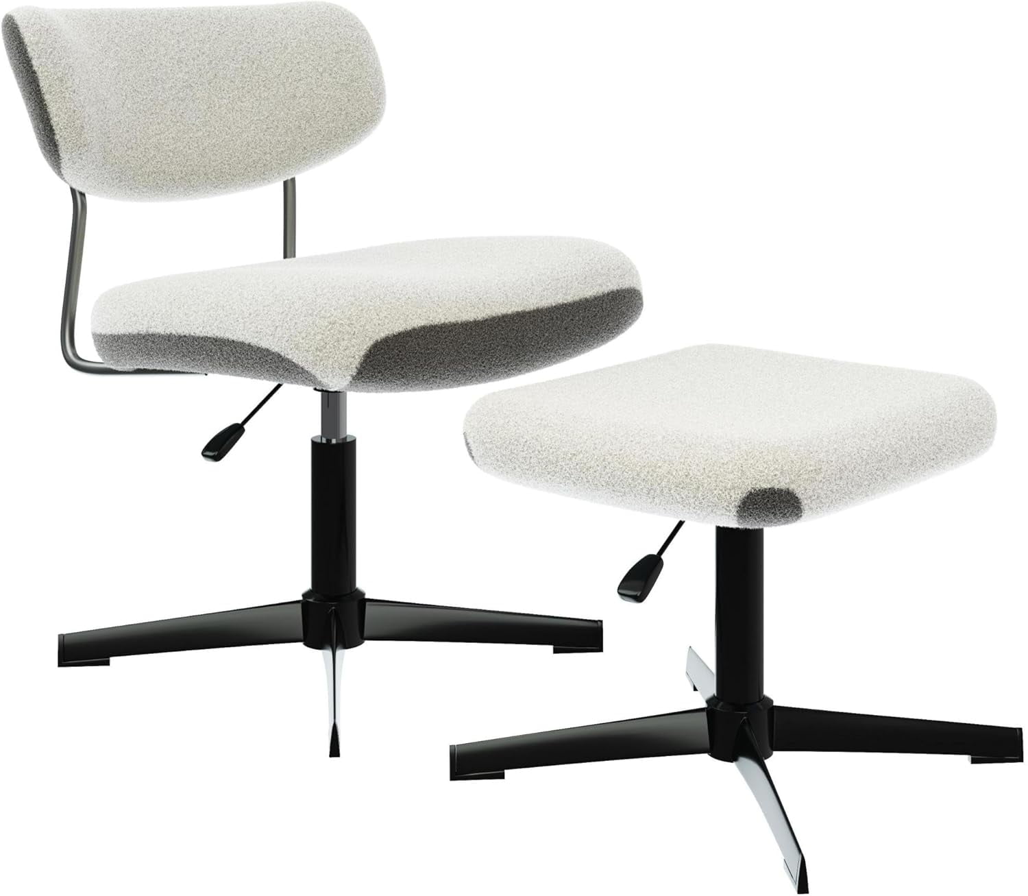 Swivel Criss Cross Chair, Ergonomic Office Chair with Foot Rest&Ottoman ...