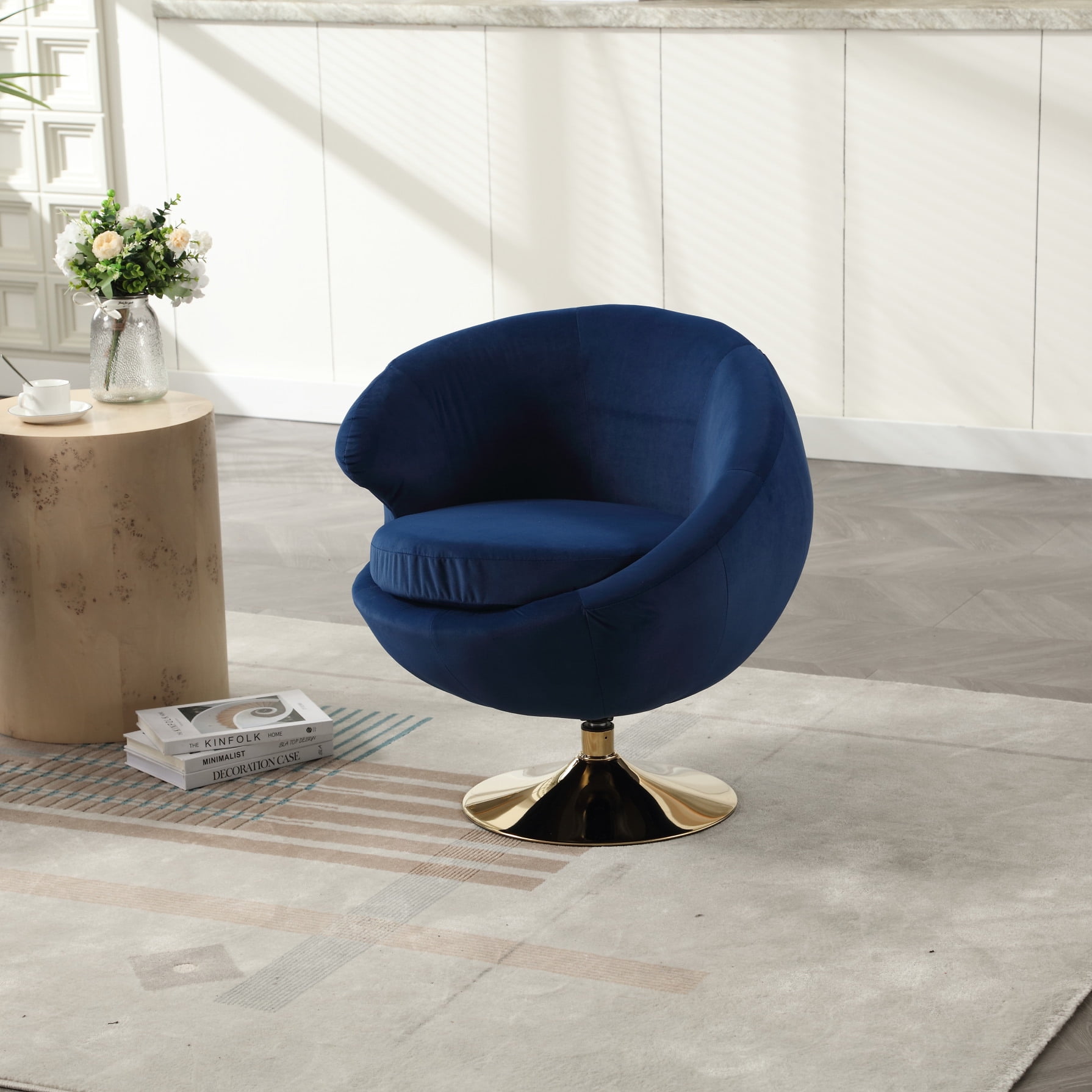 Swivel Cuddle Barrel Chair, 360 Degree Round Accent Chair Armchairs ...