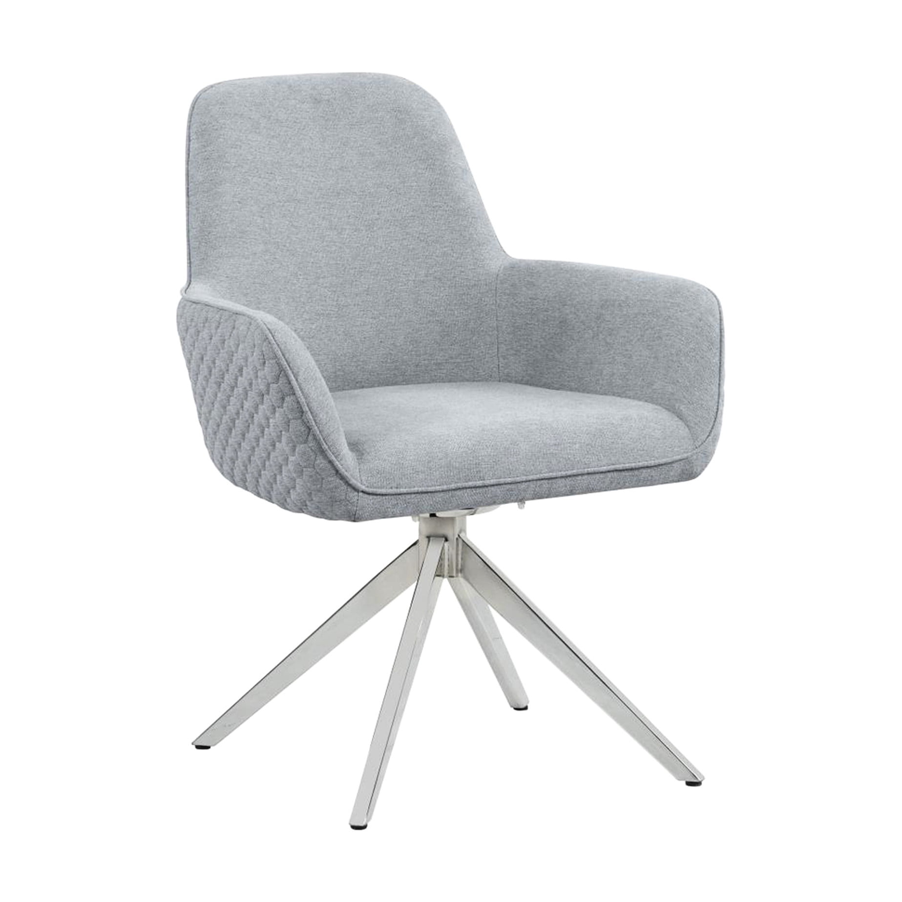 Swivel Dining Chair with Light Grey Upholstery | 360 - Degree Rotation ...