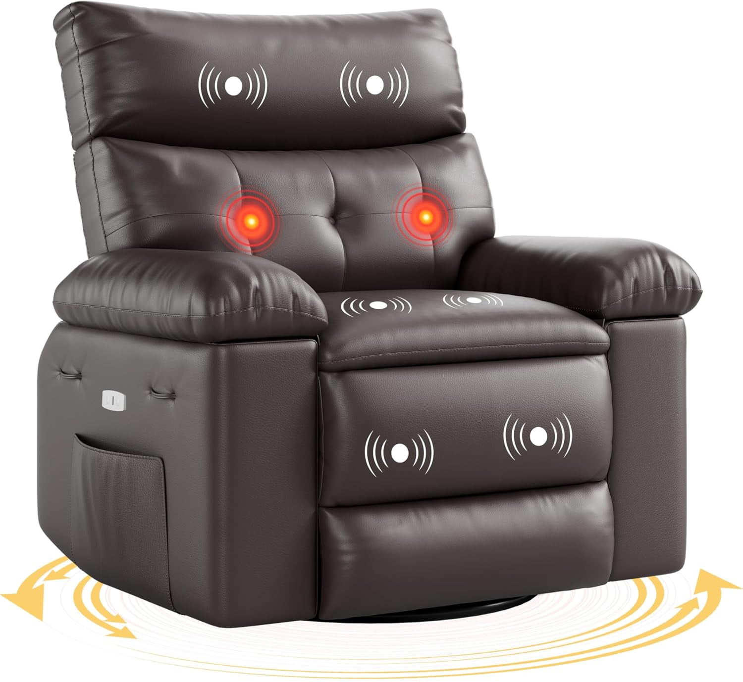 Swivel Electric Massage Chair, Rocking Recliner Chair with Vibration ...