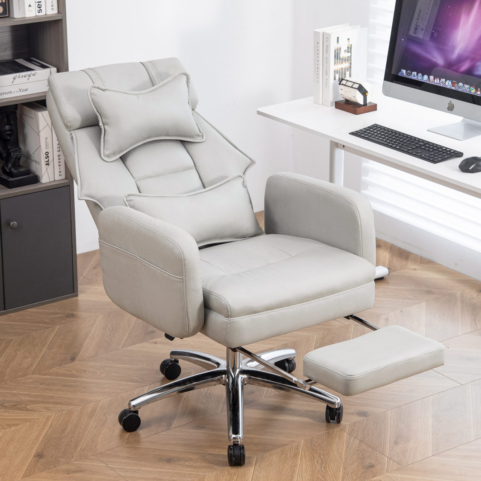 Swivel Ergonomic Office Chair, Technology Leather High Back Computer ...