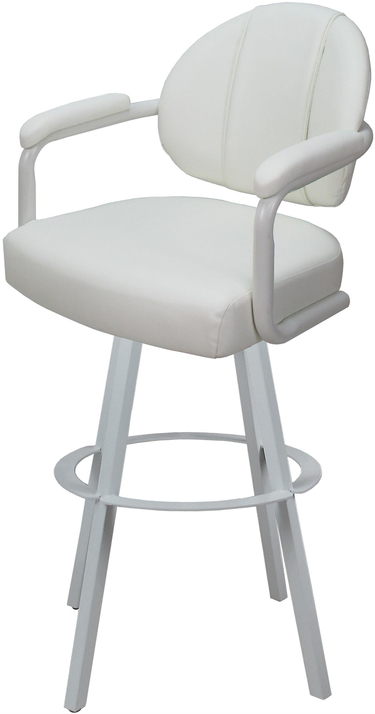 Swivel Extra Tall Metal 34" Bar Stool - M-70 WB - White Vinyl - White ...