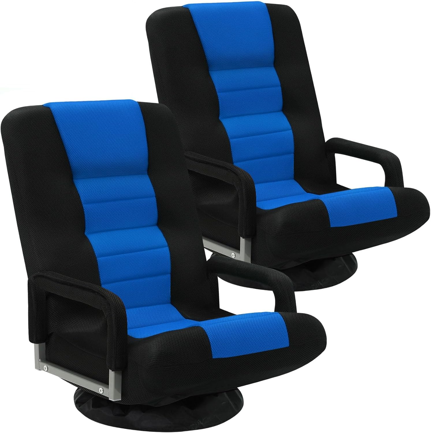 Swivel Floor Gaming Chair w/Armrests, 2 Pack Folding Video Reclining ...