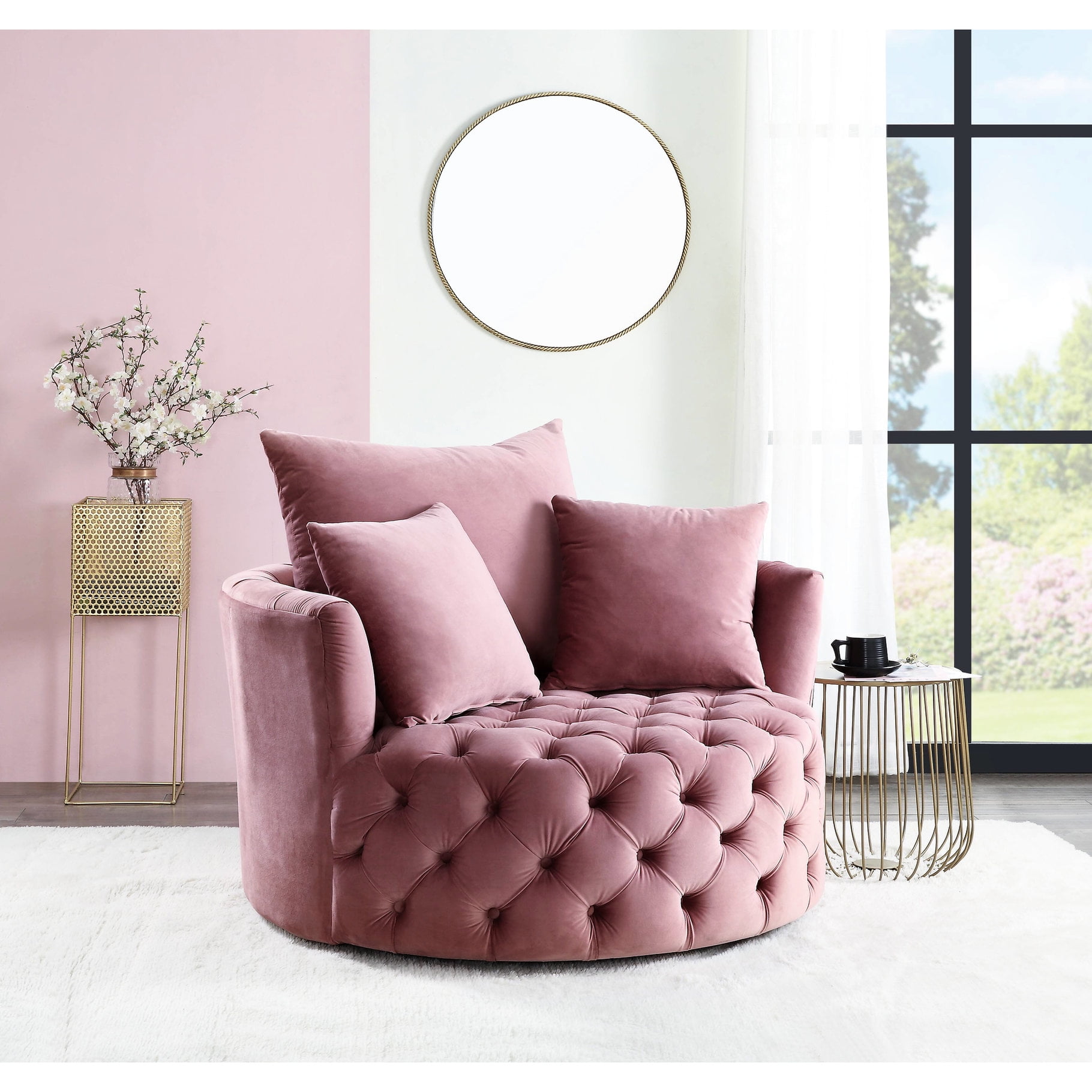 Swivel Function Chair | Pink Color for a Chic Look | 73 Lb Product ...