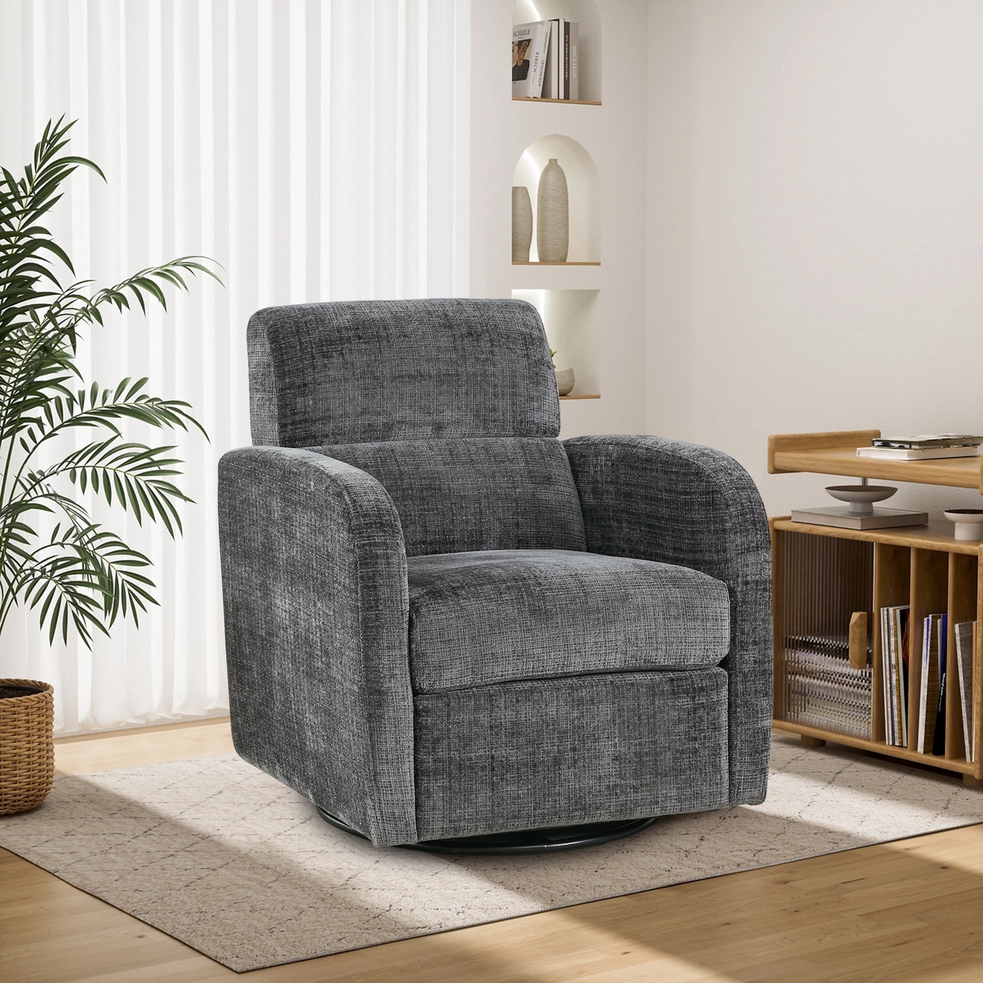 ELIASER Fabric Single Glider Chair for Adults, Upholstered Lounge ...