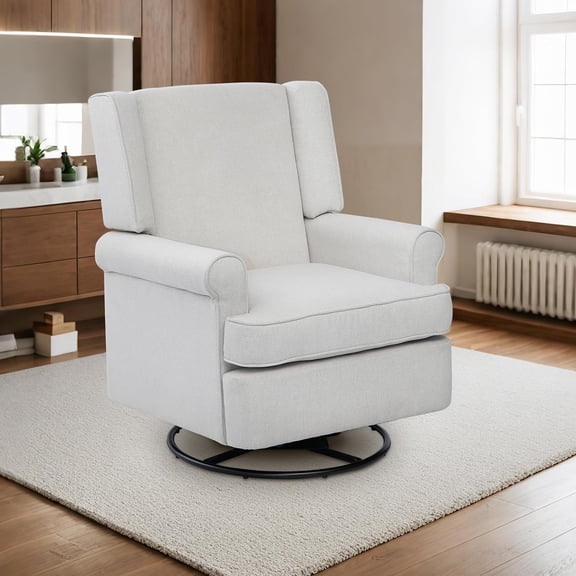 Dinosisco Swivel Glider Rocker for Nursery, Corduroy High Back Rocking ...