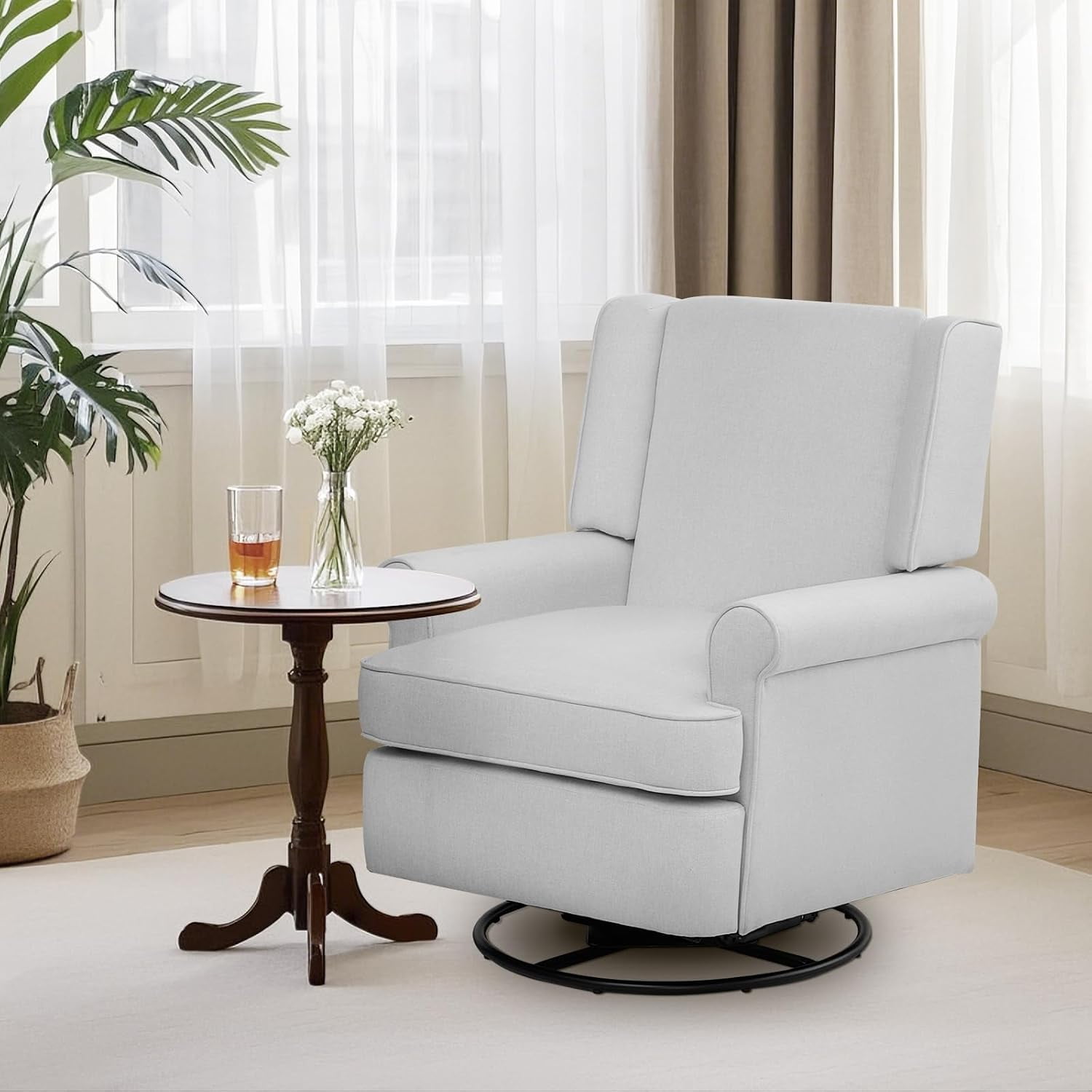 Swivel Glider Rocking Recliner, Nursery Glider Chair, Soothing Rocking ...