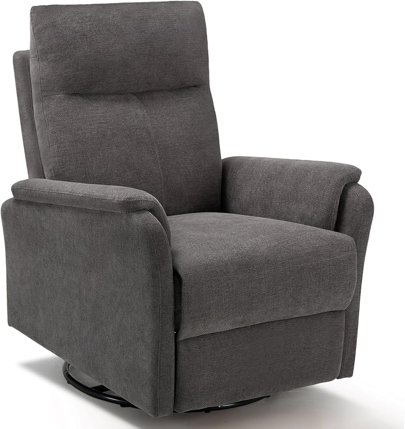 Swivel Gliding Recliner Chair with Padded Footrest, High Back Rocking ...