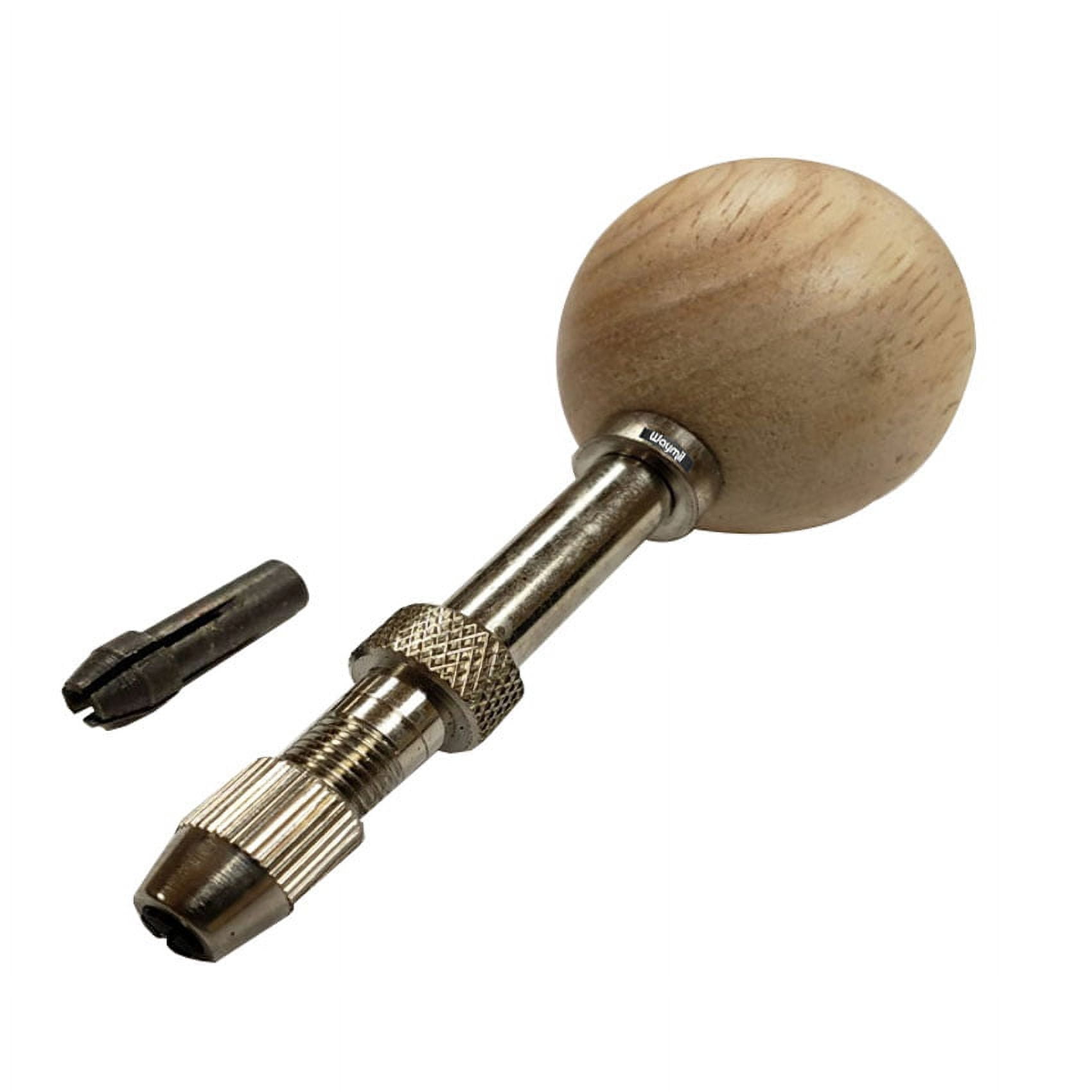 Swivel Head Pin Vise Hand Held Chuck Holder Round Ball Wood Handle ...
