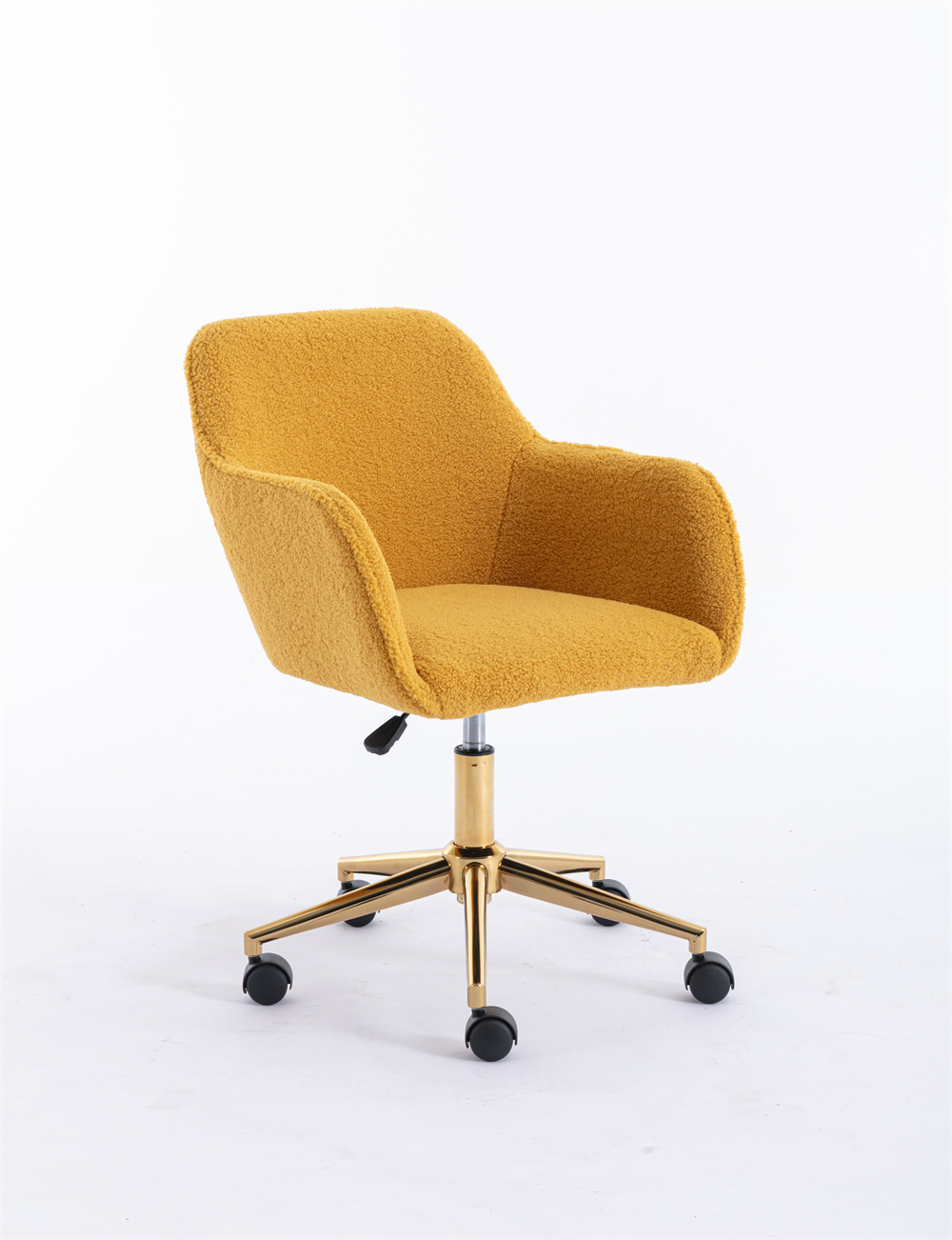 Swivel Home Office Chair, Modern Teddy Fabric Adjustable Height Desk ...