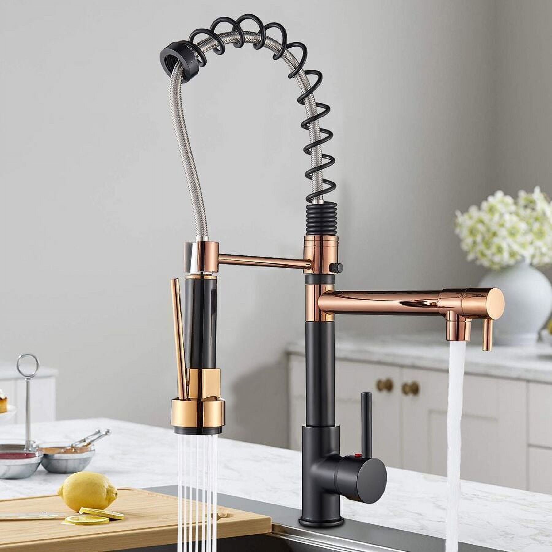 Swivel Kitchen Faucet with Single Handle Sink Mixer and Pull-Down ...