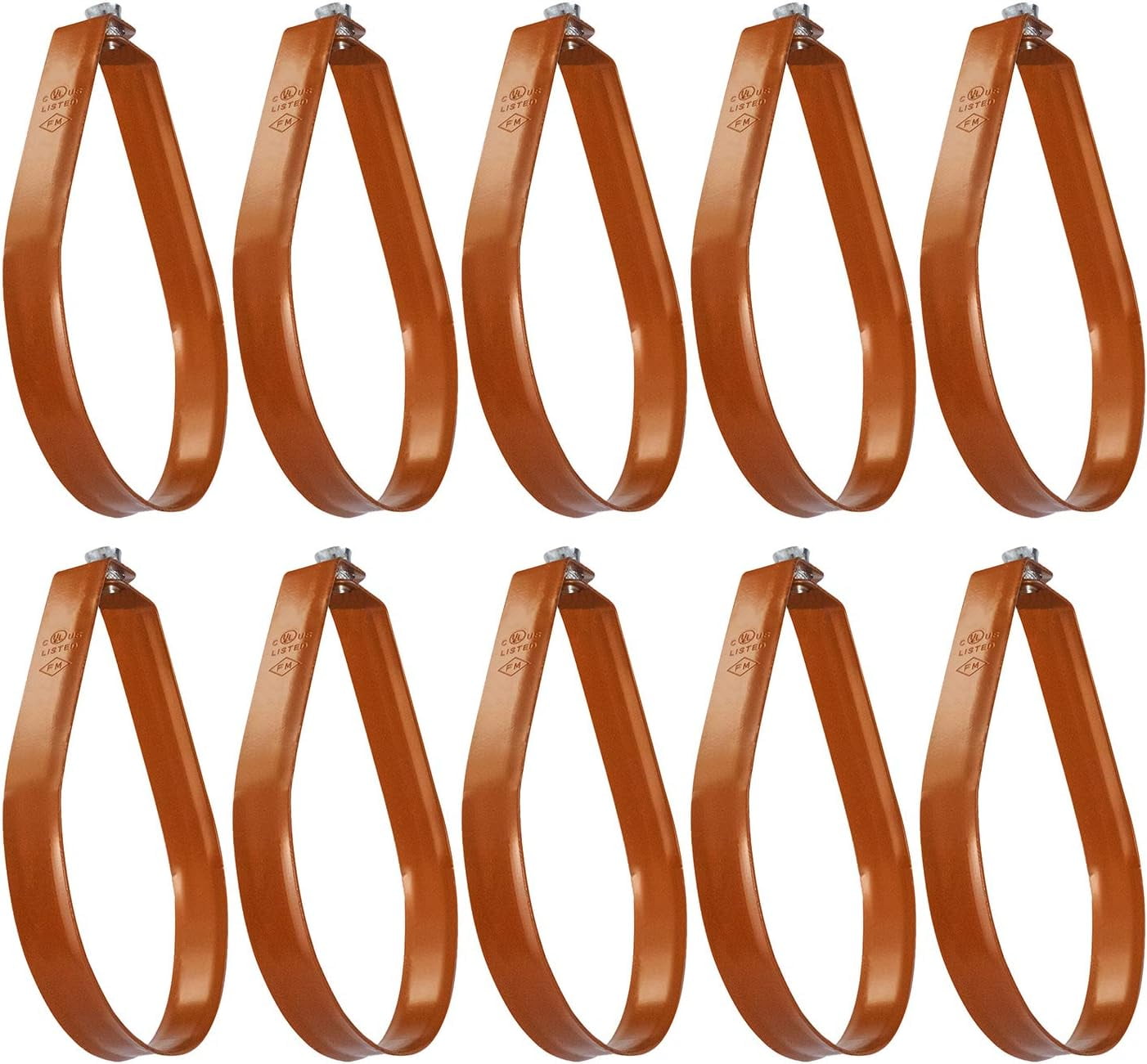 Swivel Loop Pipe Hanger, Copper Epoxy Coated Steel, 3/4 in, 10 Pack ...