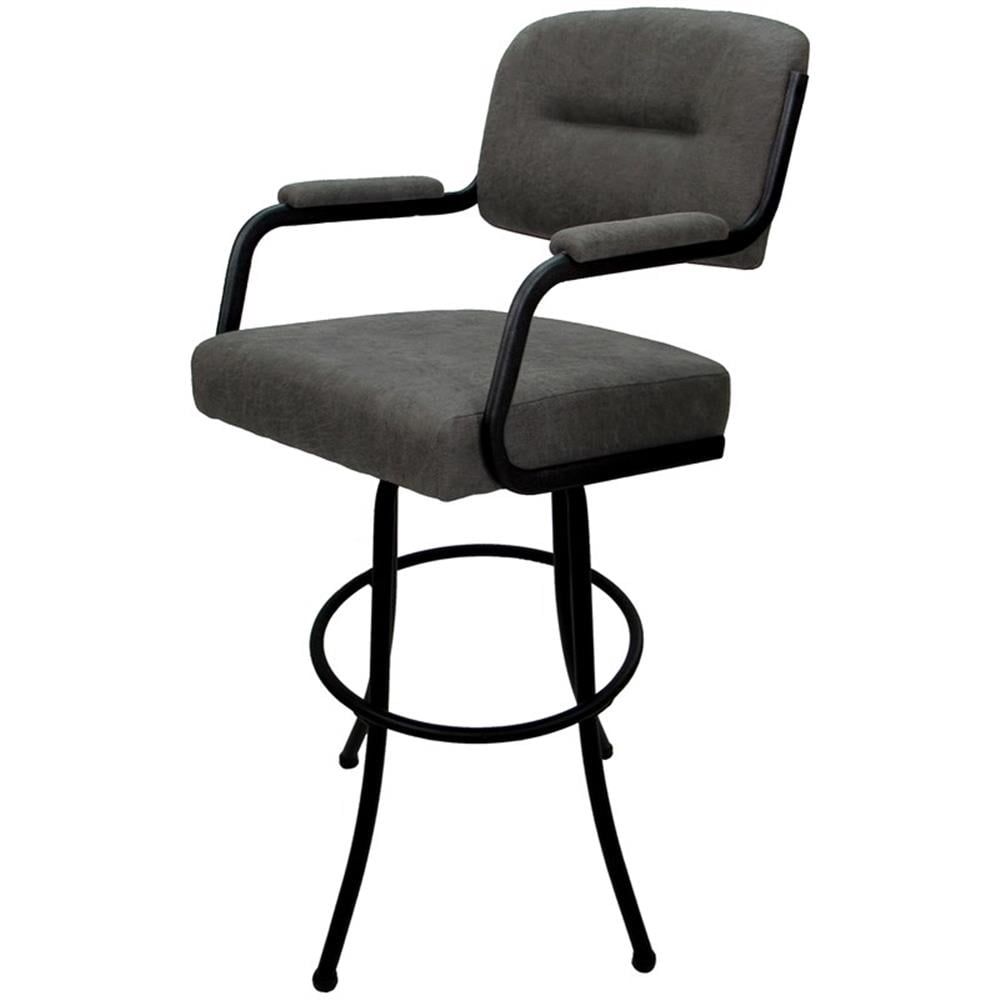 Swivel Metal Bar Stool 30" - M-110 - Dark Gray Fabric - Black Frame ...