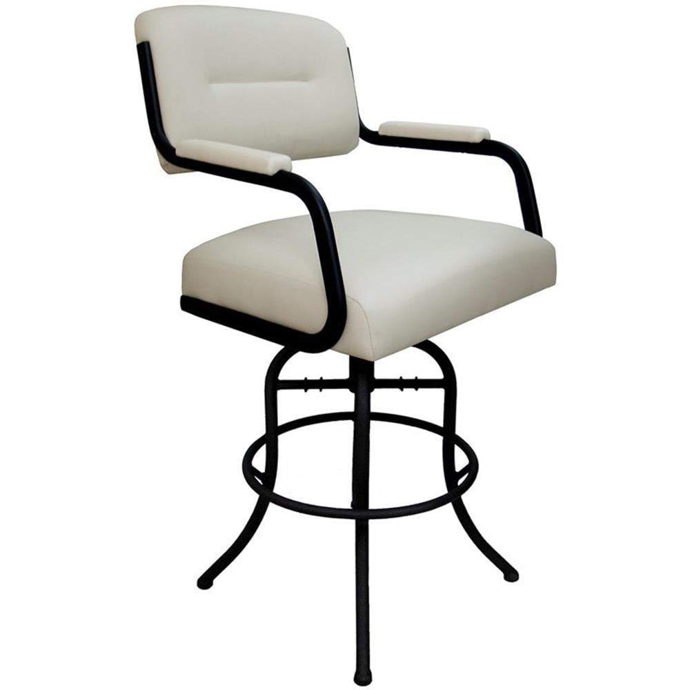 Swivel Metal Bar Stool 30" - M-110 - Ocean Beige Vinyl - Black ...