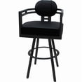 Swivel Metal Bar Stool 30" Seat - Madir - Black Vinyl - Gray - Walmart.com