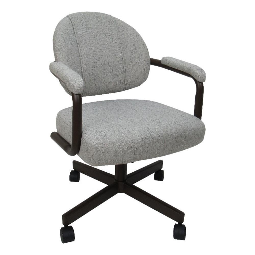 Swivel Metal Caster Dining Chair M-70 - Hemsath Slate on Brown ...