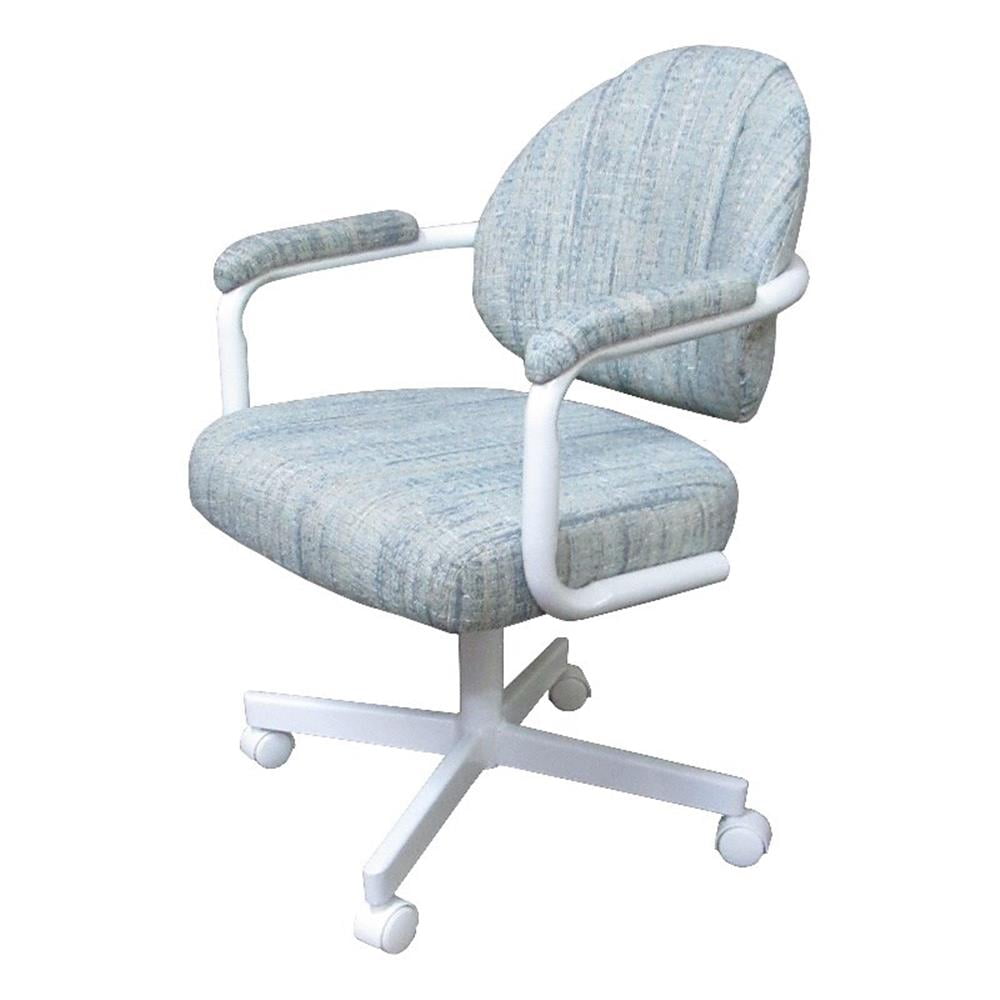 M-70 White Swivel Metal Caster Dining Chair with Wheels - Watusi ...
