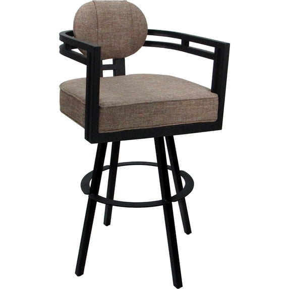 Swivel Metal Counter Stool 26" Seat - Madir - Basin Beige Fabric ...