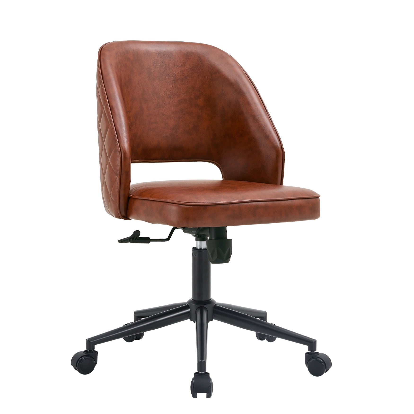 Swivel Office Chair, Computer Chair with Wheels, PU Leather 360 ...