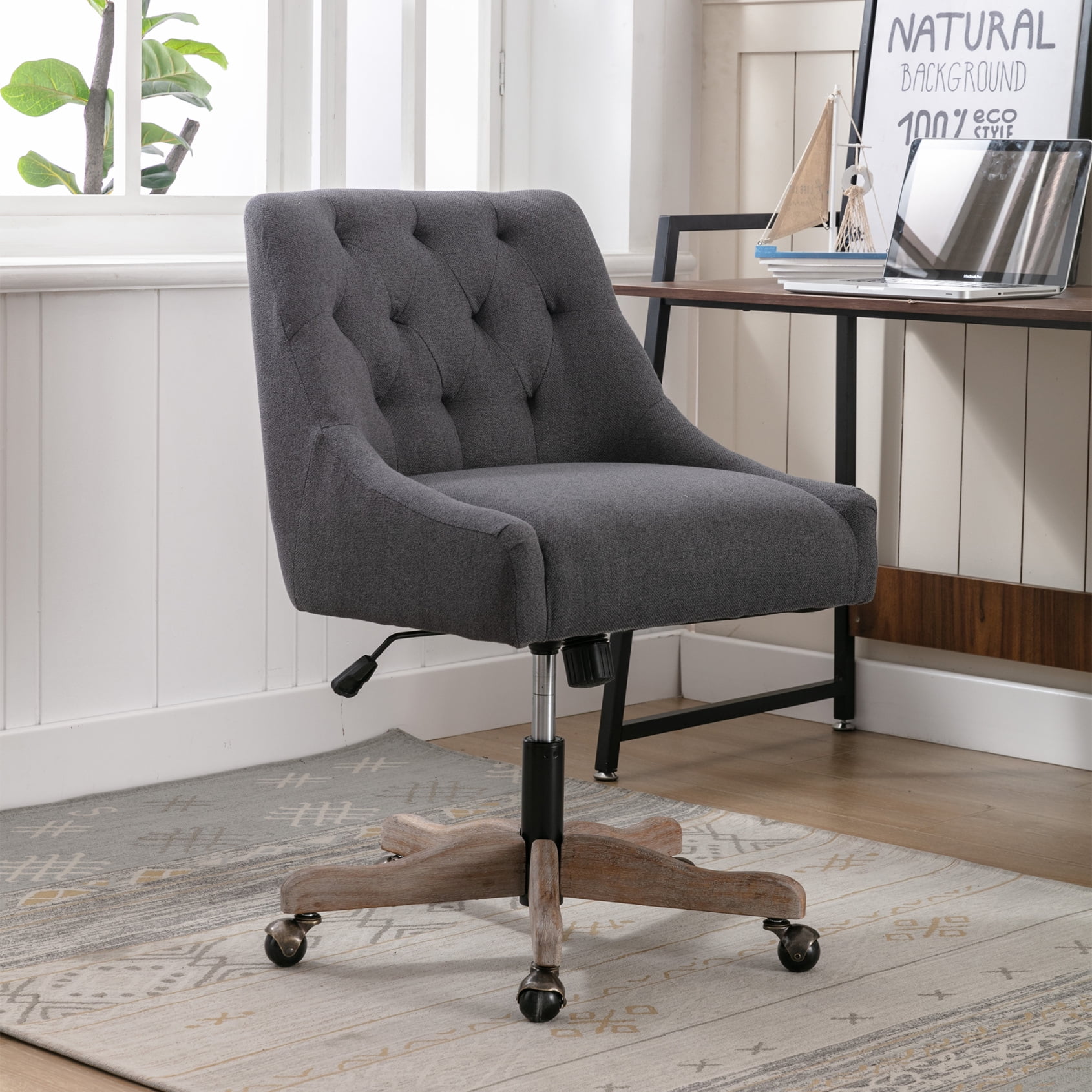 Swivel Office Chair, Swivel Shell Chair with Wheels,Cute Modern ...