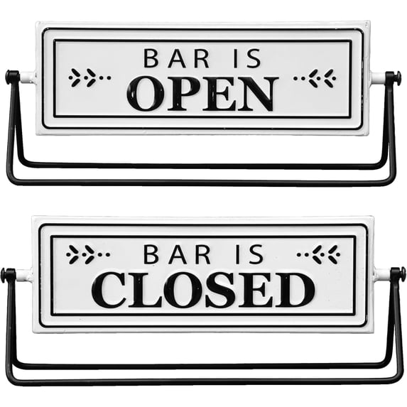 Swivel Open Closed Sign, Handmade Metal Tabletop Decor for Kitchen ...