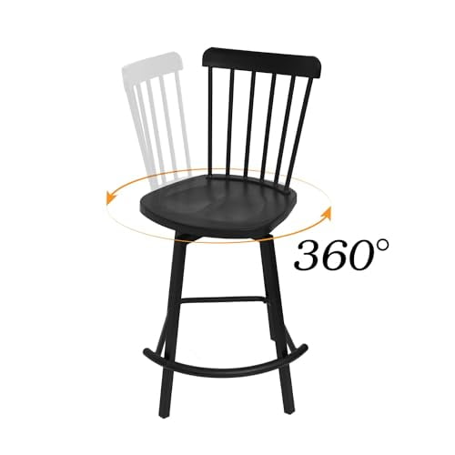 Swivel Outdoor Bar Stools Set of 2, Alloy Steel Bar Height Patio Chairs ...