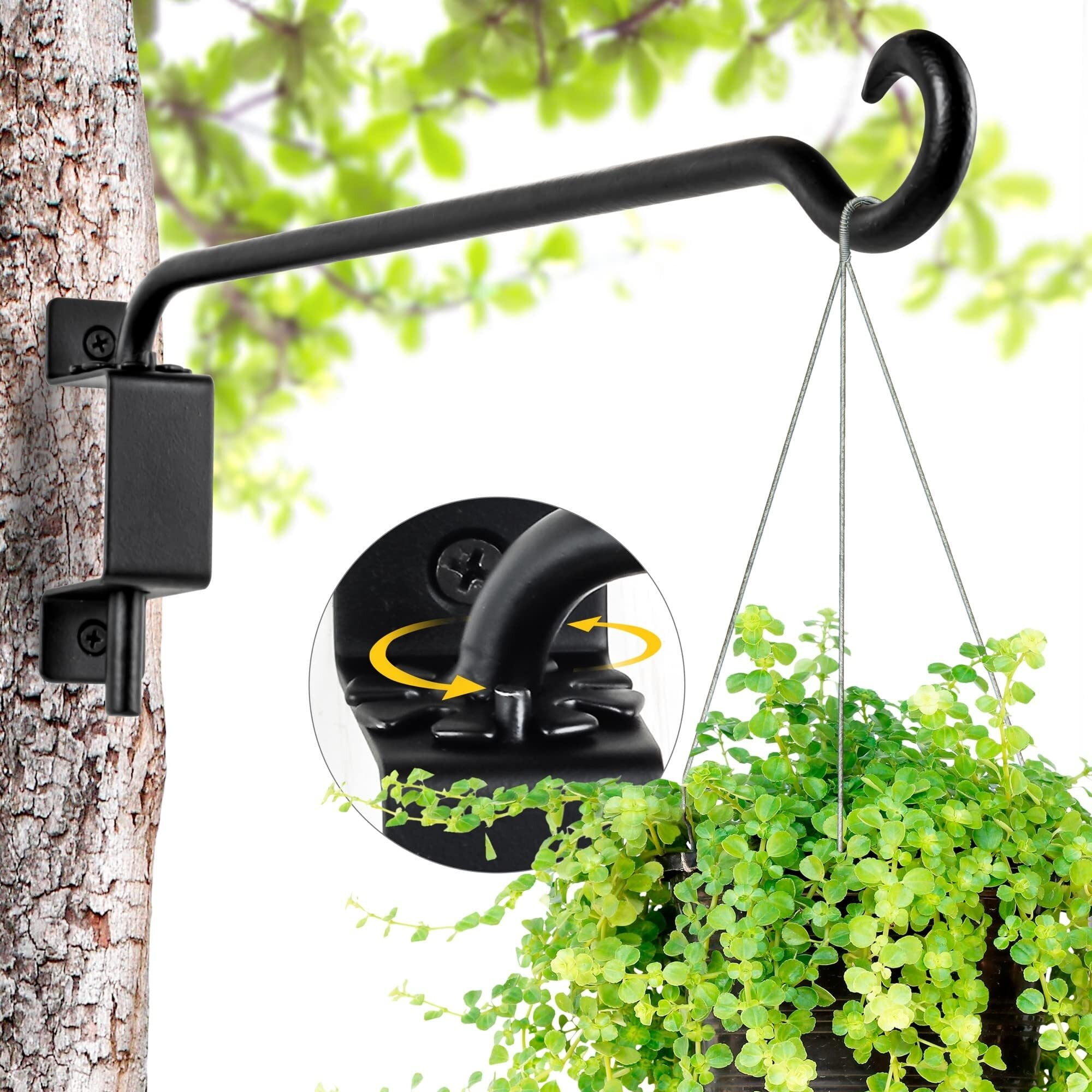 Swivel Plant Hanger Bracket: 12-Inch Bird Feeder Hanger for Outdoor ...