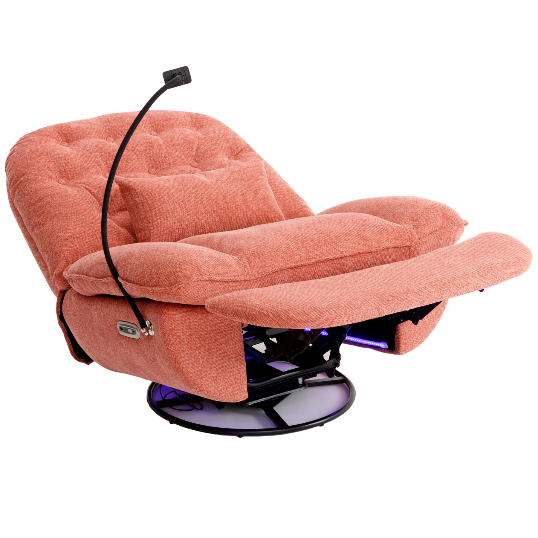 Swivel Power Recliner with Voice Control and Adjustable Backrest ...
