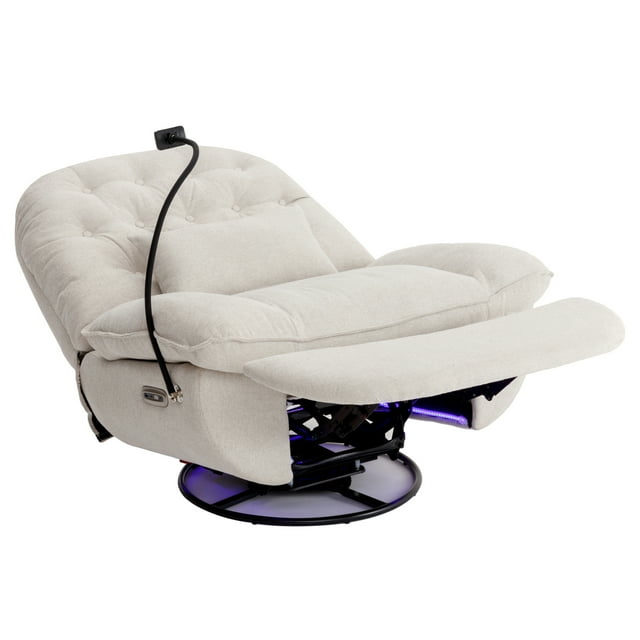 Swivel Power Recliner with Voice Control and Adjustable Backrest ...