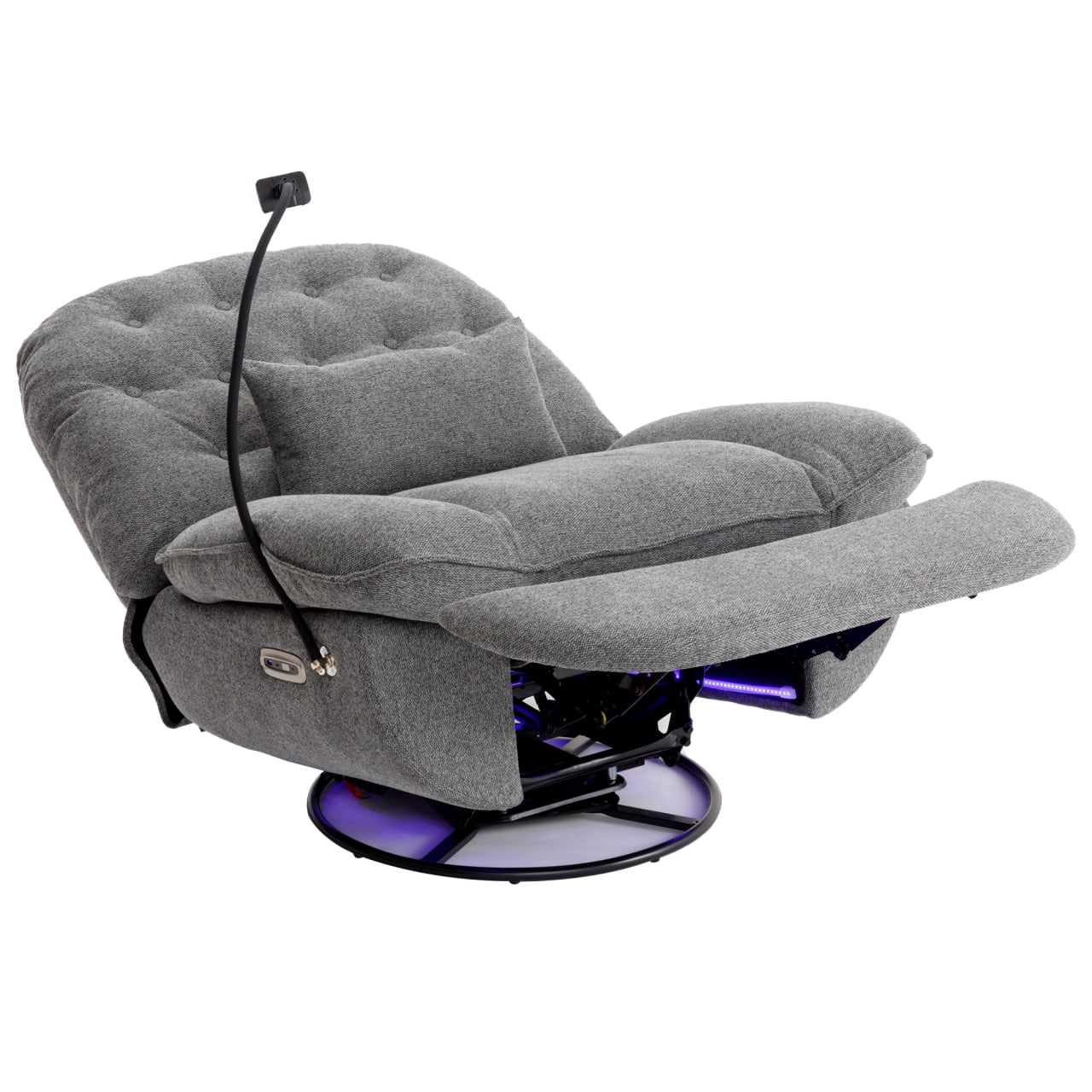 Swivel Power Recliner with Voice Control and Adjustable Backrest ...